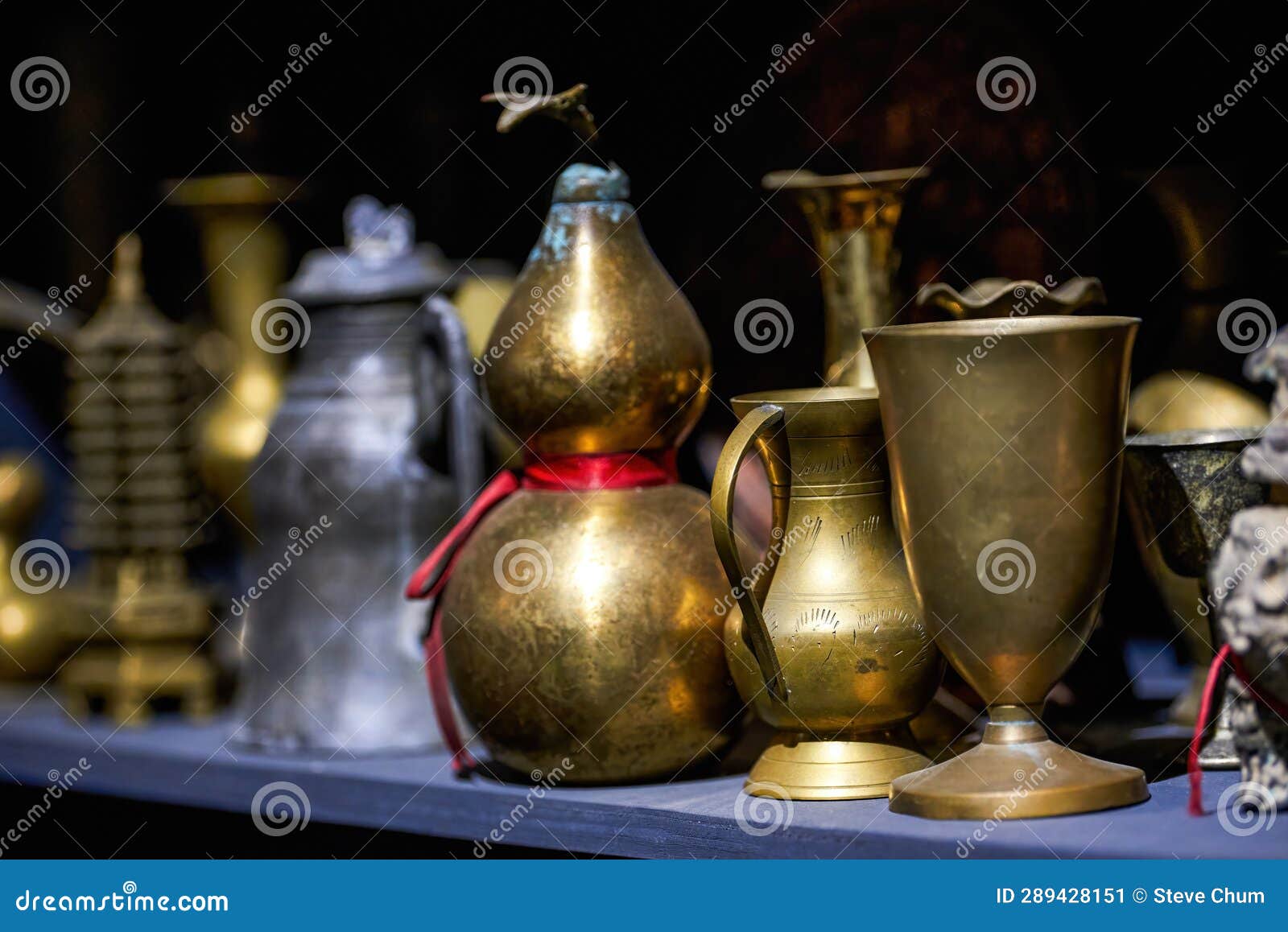 Various Retro Traditional Objects in a Thrift Store Stock Image - Image ...