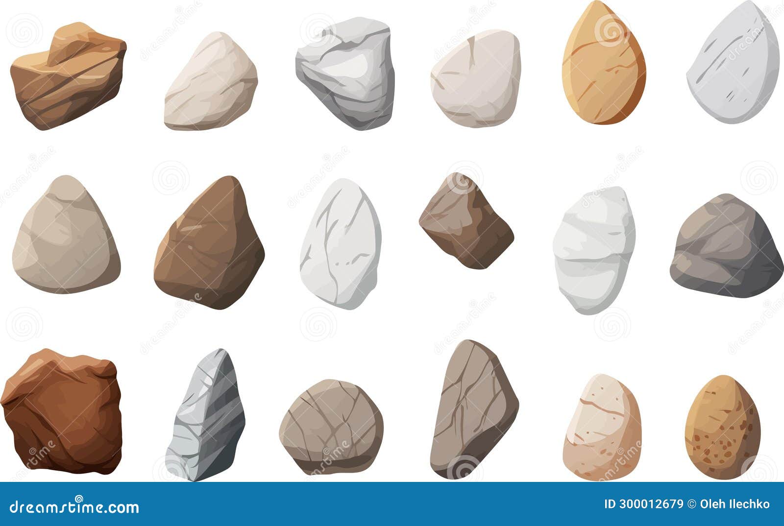 Various Rocks Set Isolated Vector Style Illustration Stock Vector ...