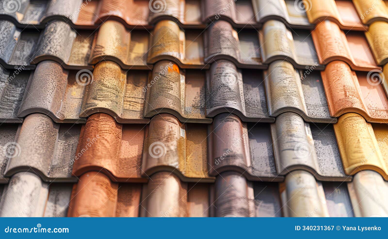 Various Roof Tile Samples Displayed in a Row Showcasing Diverse ...