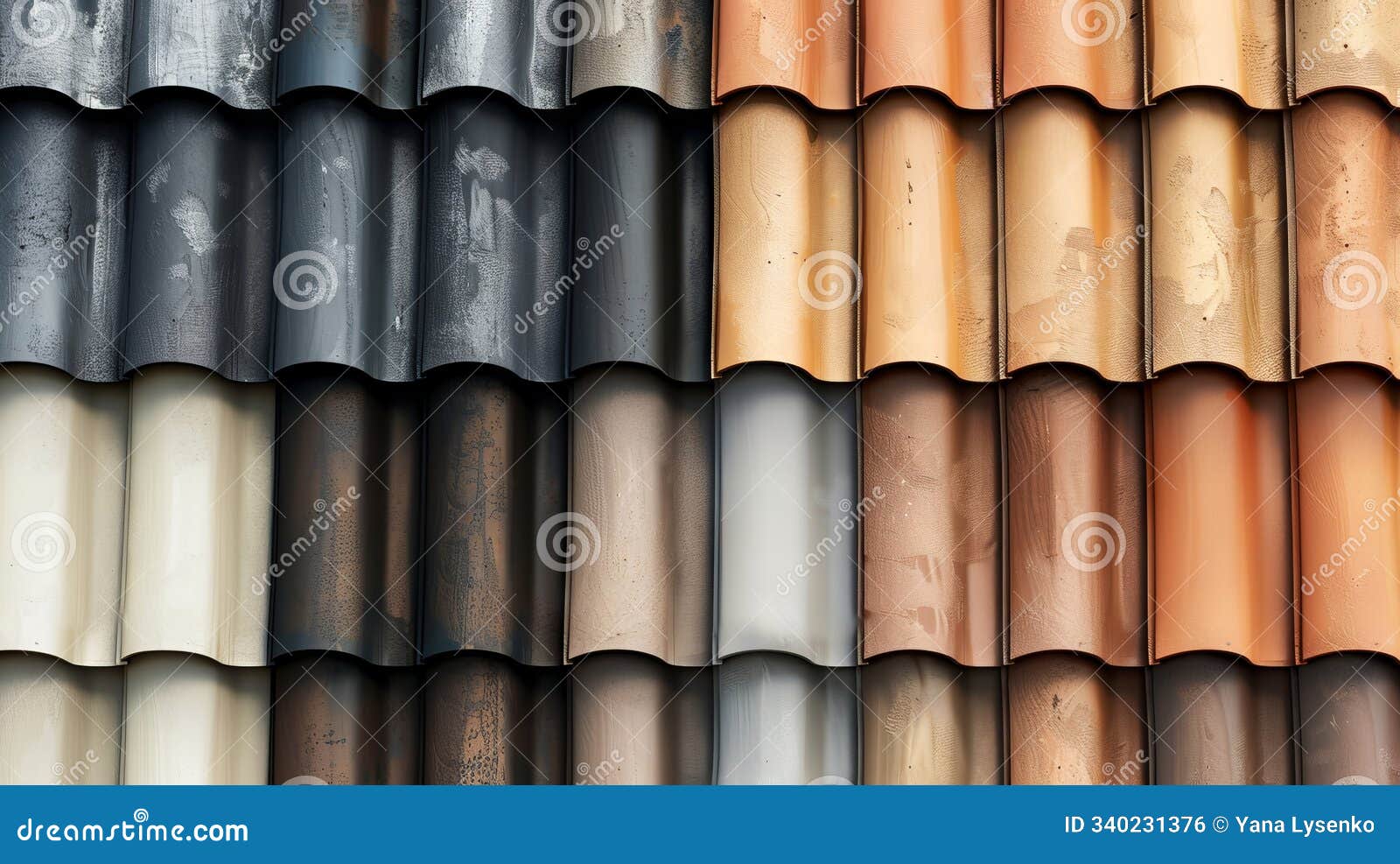 Various Roof Tile Samples Displayed in a Row Showcasing Diverse ...