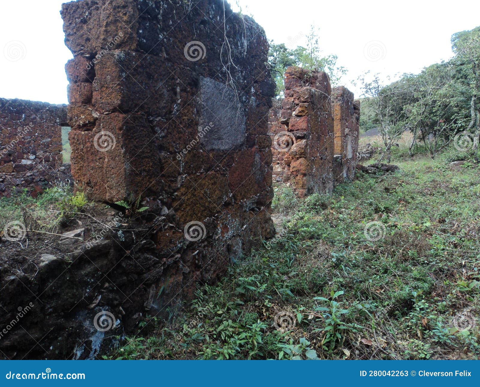 Various Ruins at an Ancient Site from the Colonial Period Stock Image ...