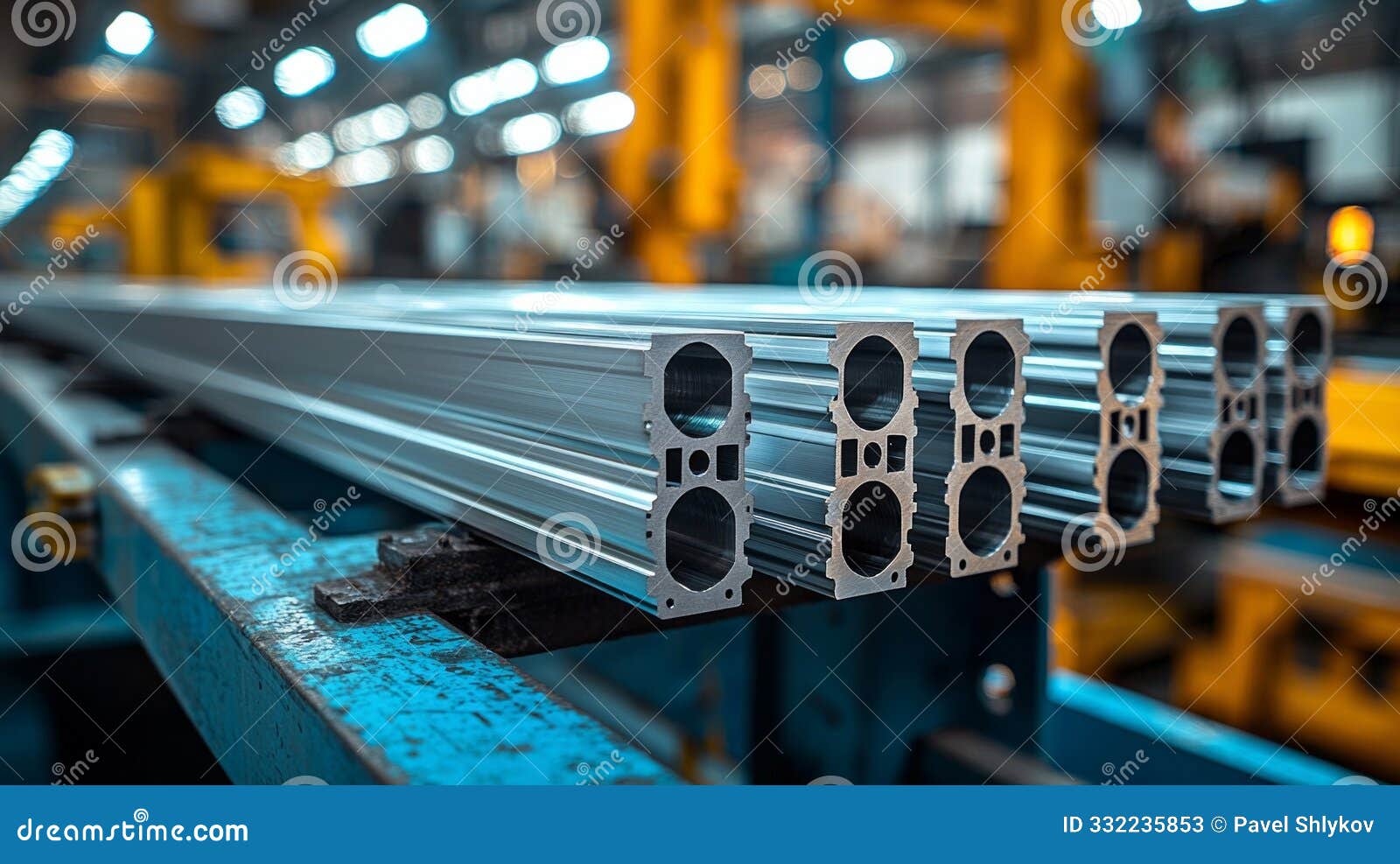 Various Samples of Aluminum Profile on the Stand. Industry Stock Image ...