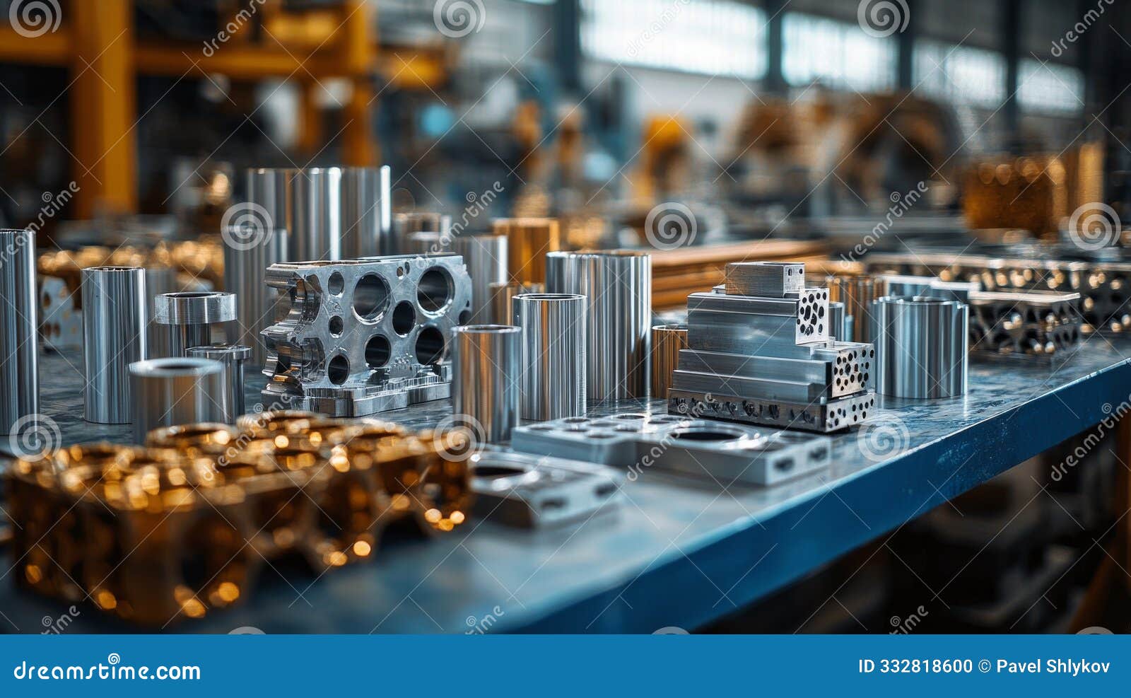 Various Samples of Aluminum Profile on the Stand. Industry Stock Photo ...