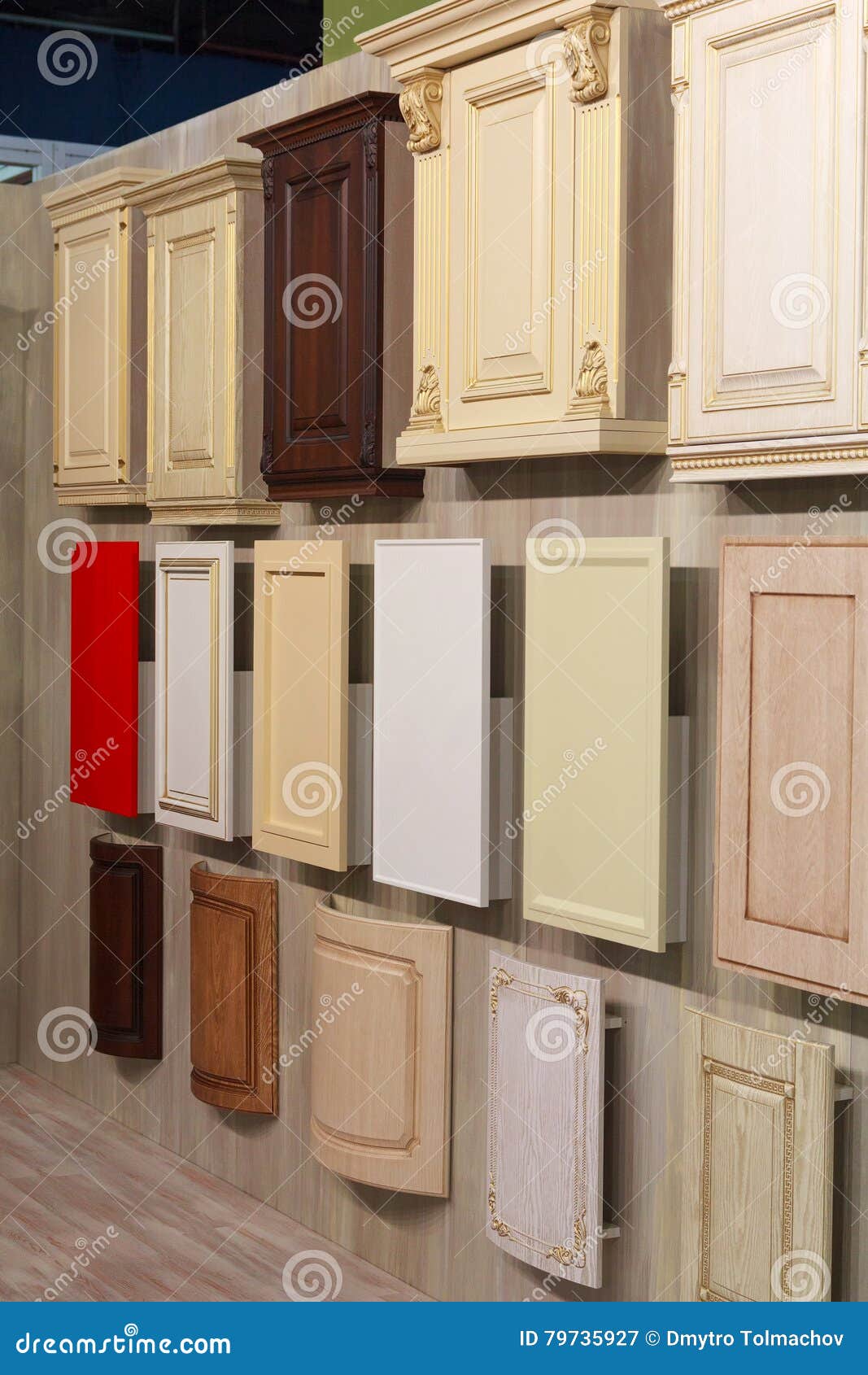 Various Samples of Kitchen Furniture in the Exhibition Hall Stock Image ...