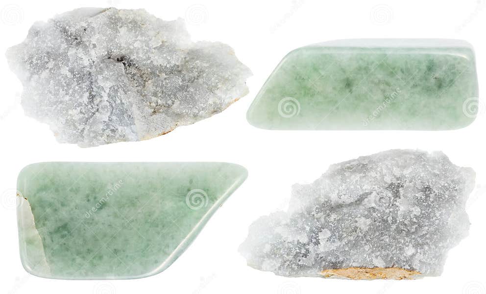 Various Samples of Raw Jadeite Minerals Isolated Stock Image - Image of ...