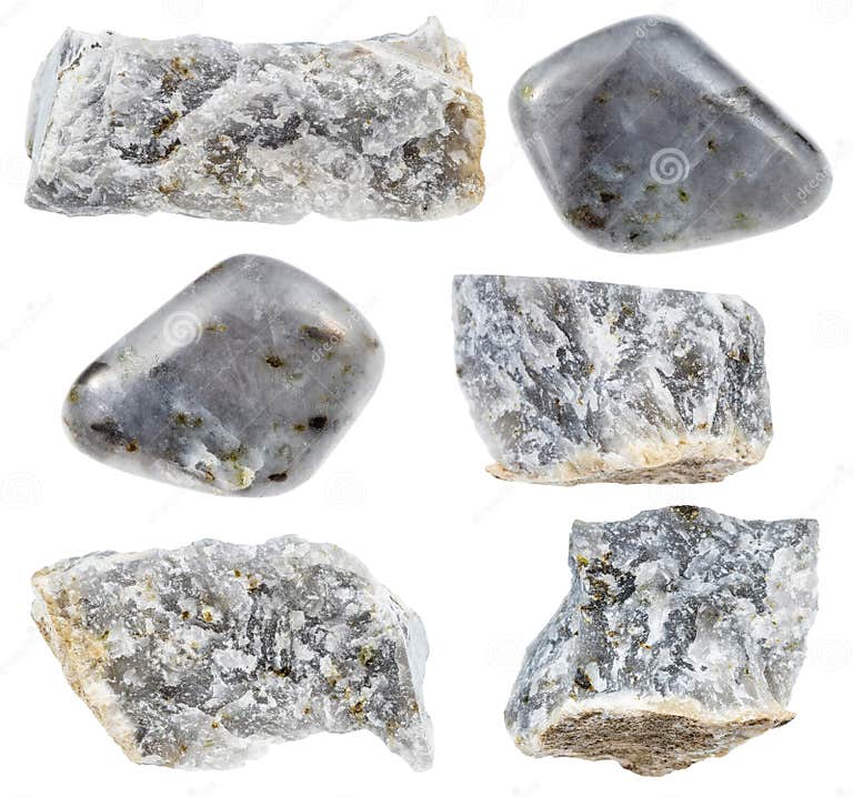 Various Samples of Raw Melilite Minerals Isolated Stock Photo - Image ...