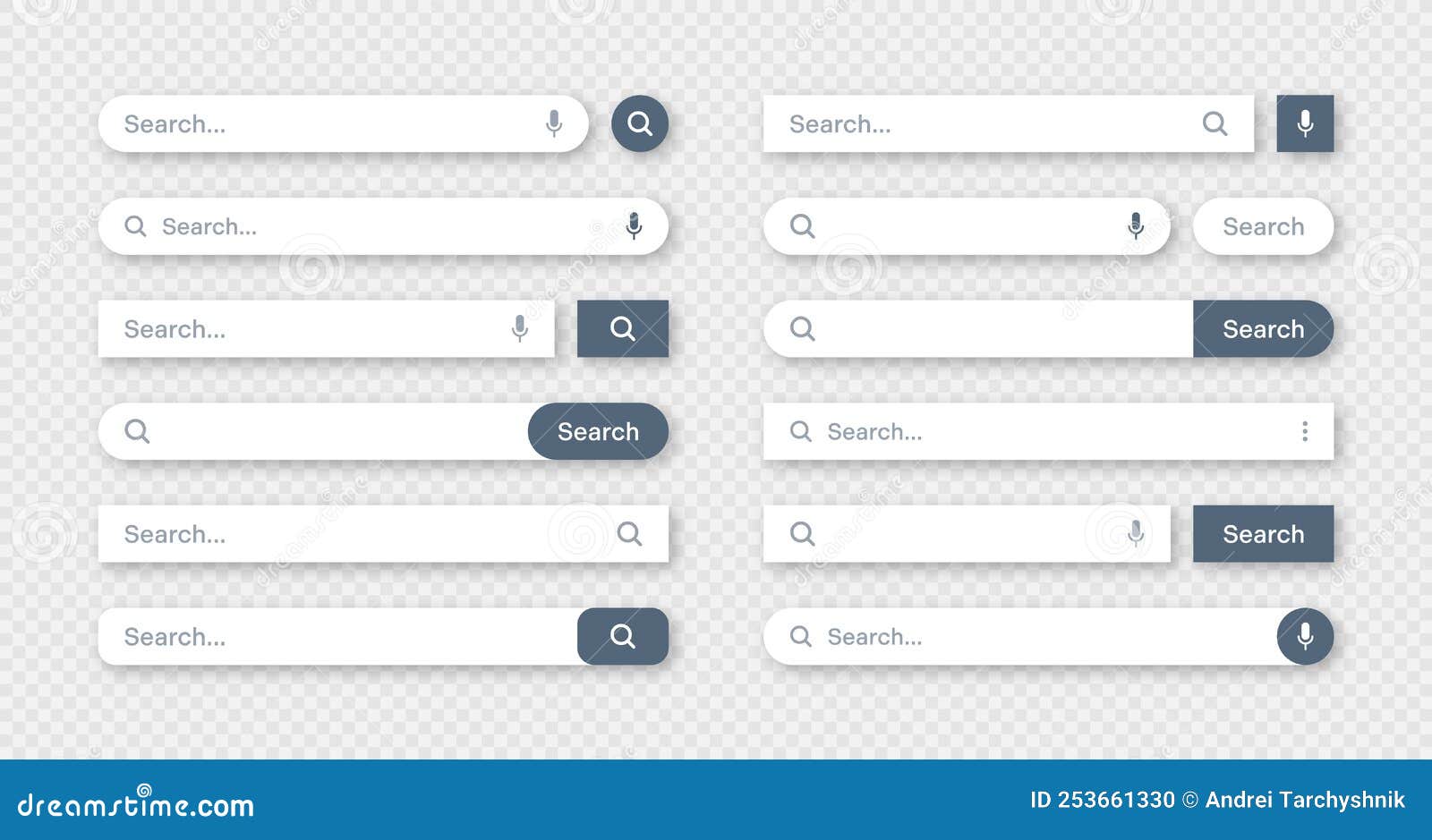 Various Search Bar Templates. Internet Browser Engine with Search Box ...