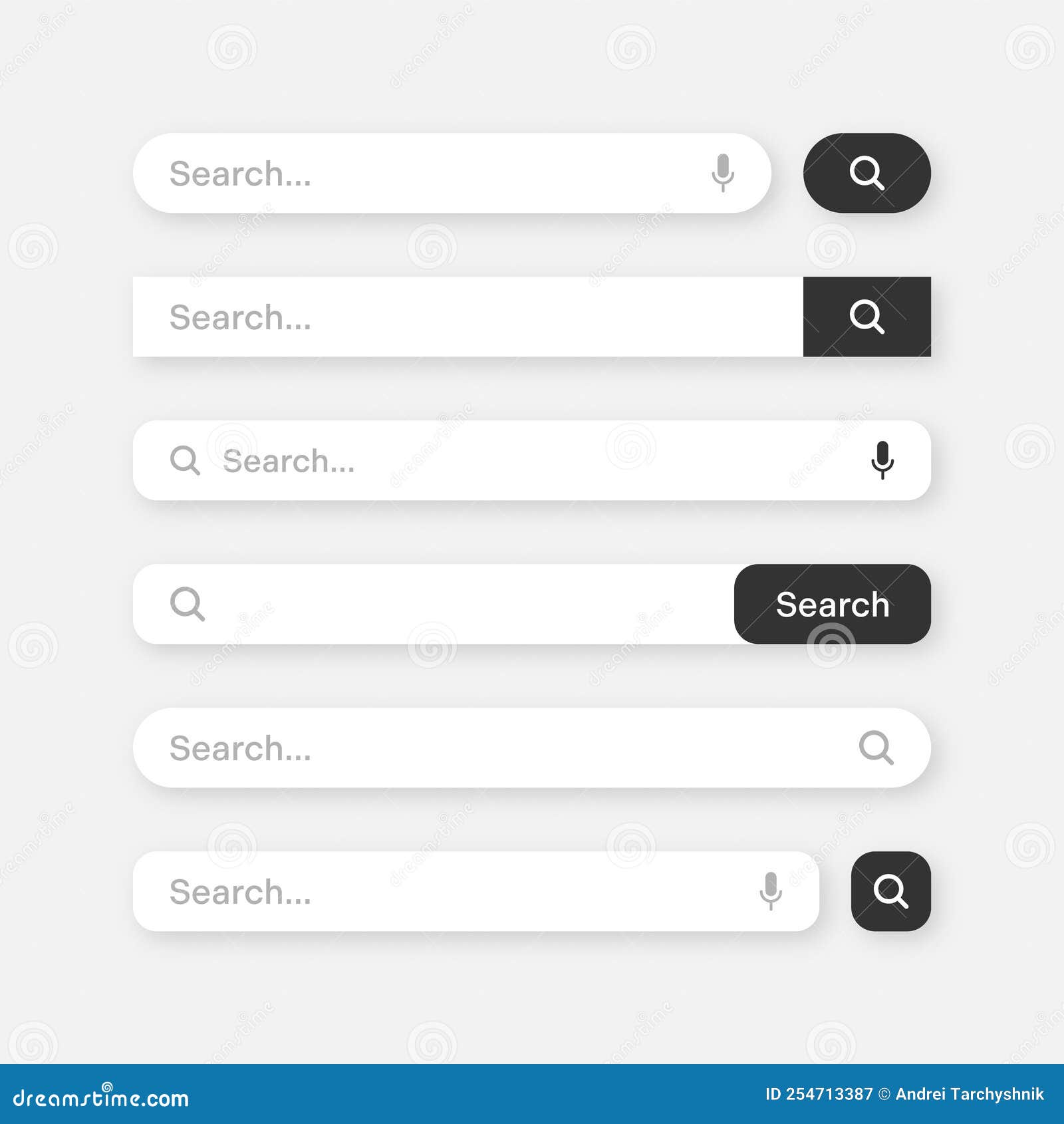 Various Search Bar Templates. Internet Browser Engine with Search Box ...