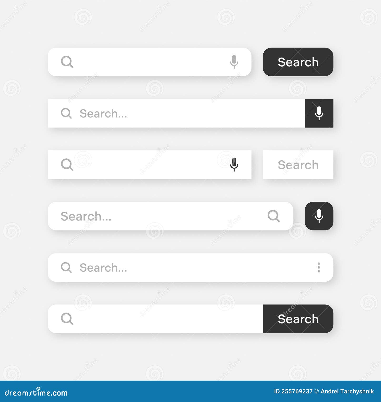 Various Search Bar Templates. Internet Browser Engine with Search Box ...