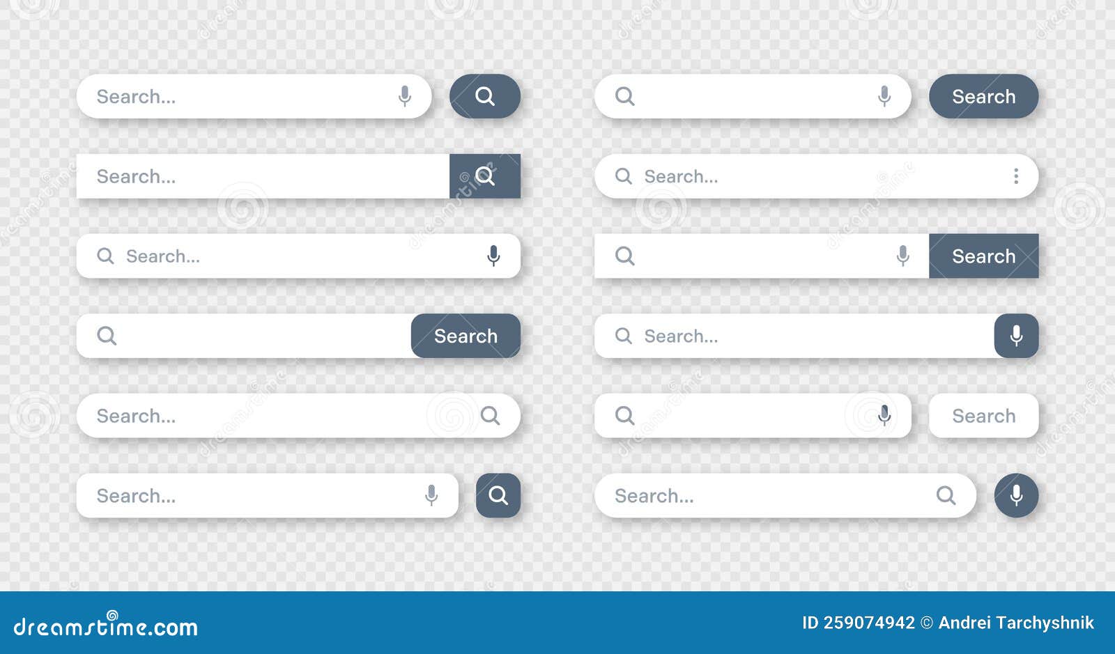 Various Search Bar Templates. Internet Browser Engine with Search Box ...
