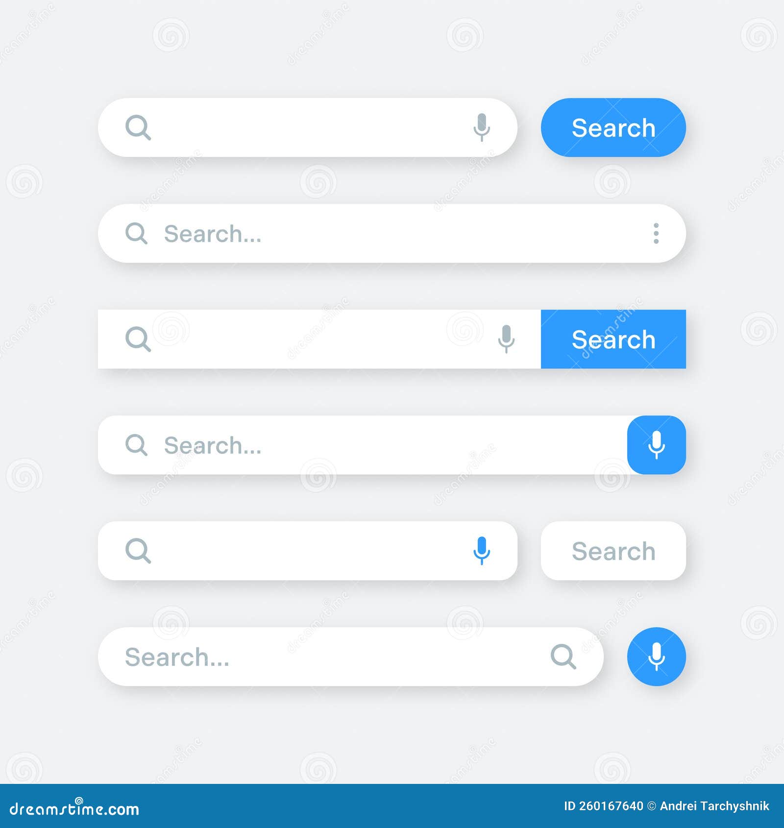 Various Search Bar Templates. Internet Browser Engine with Search Box ...