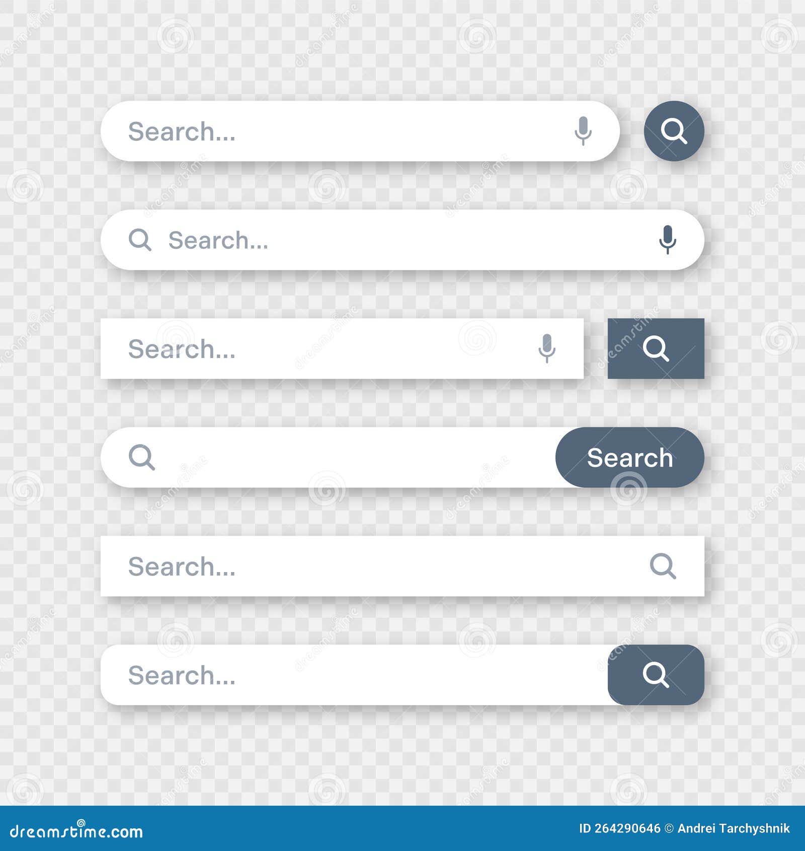 Various Search Bar Templates. Internet Browser Engine with Search Box ...