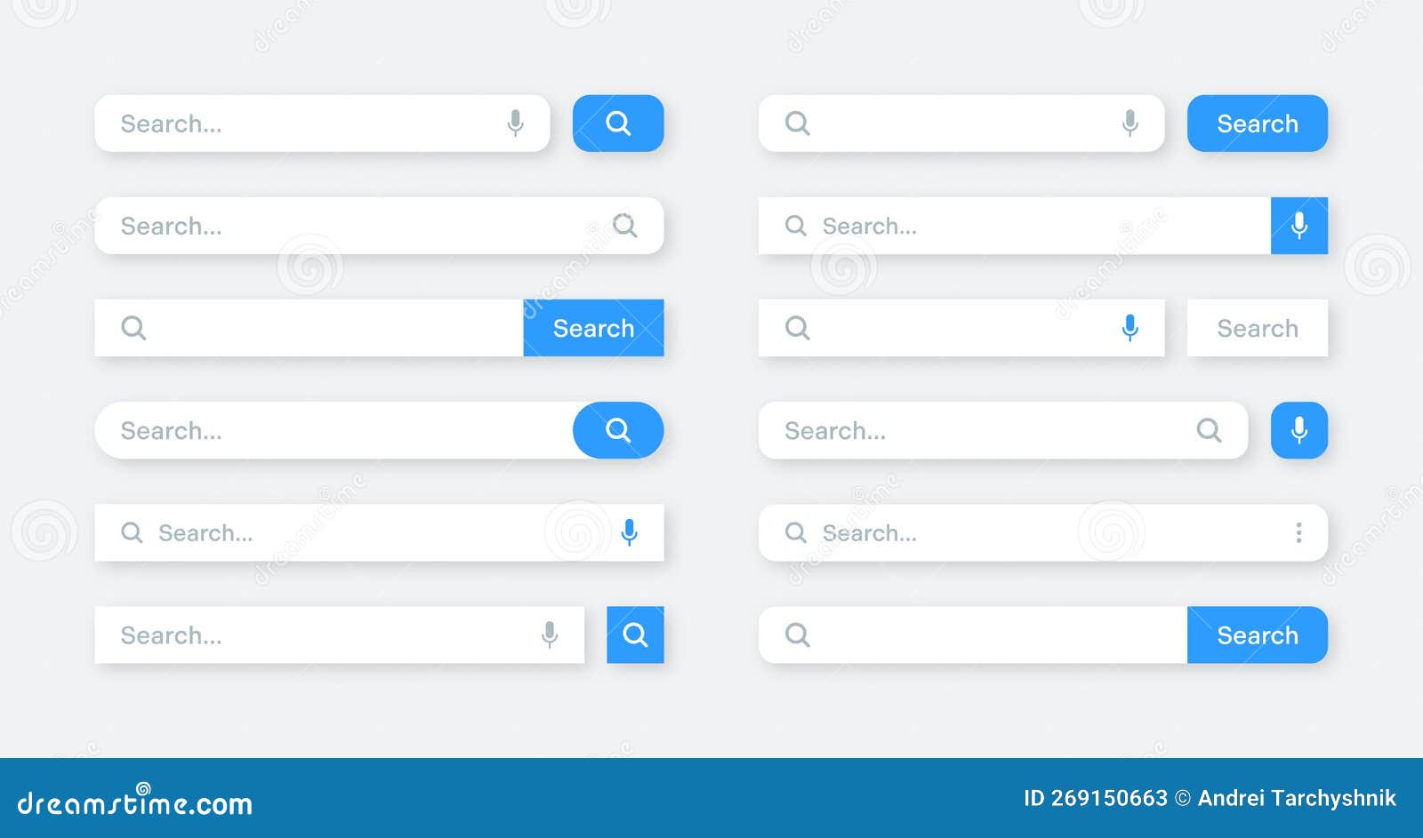 Various Search Bar Templates. Internet Browser Engine with Search Box ...