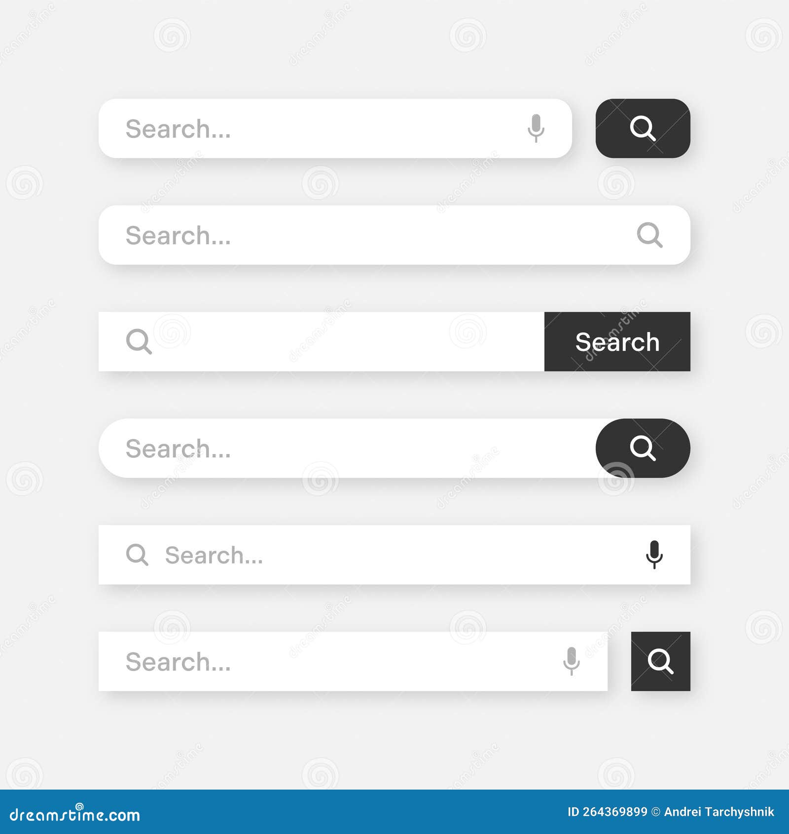 Various Search Bar Templates. Internet Browser Engine with Search Box ...