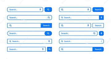 Various Search Bars with Outline Border. Internet Browser Engine with ...