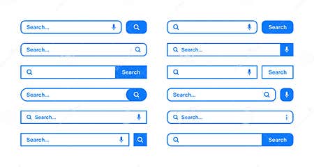 Various Search Bars with Outline Border. Internet Browser Engine with ...