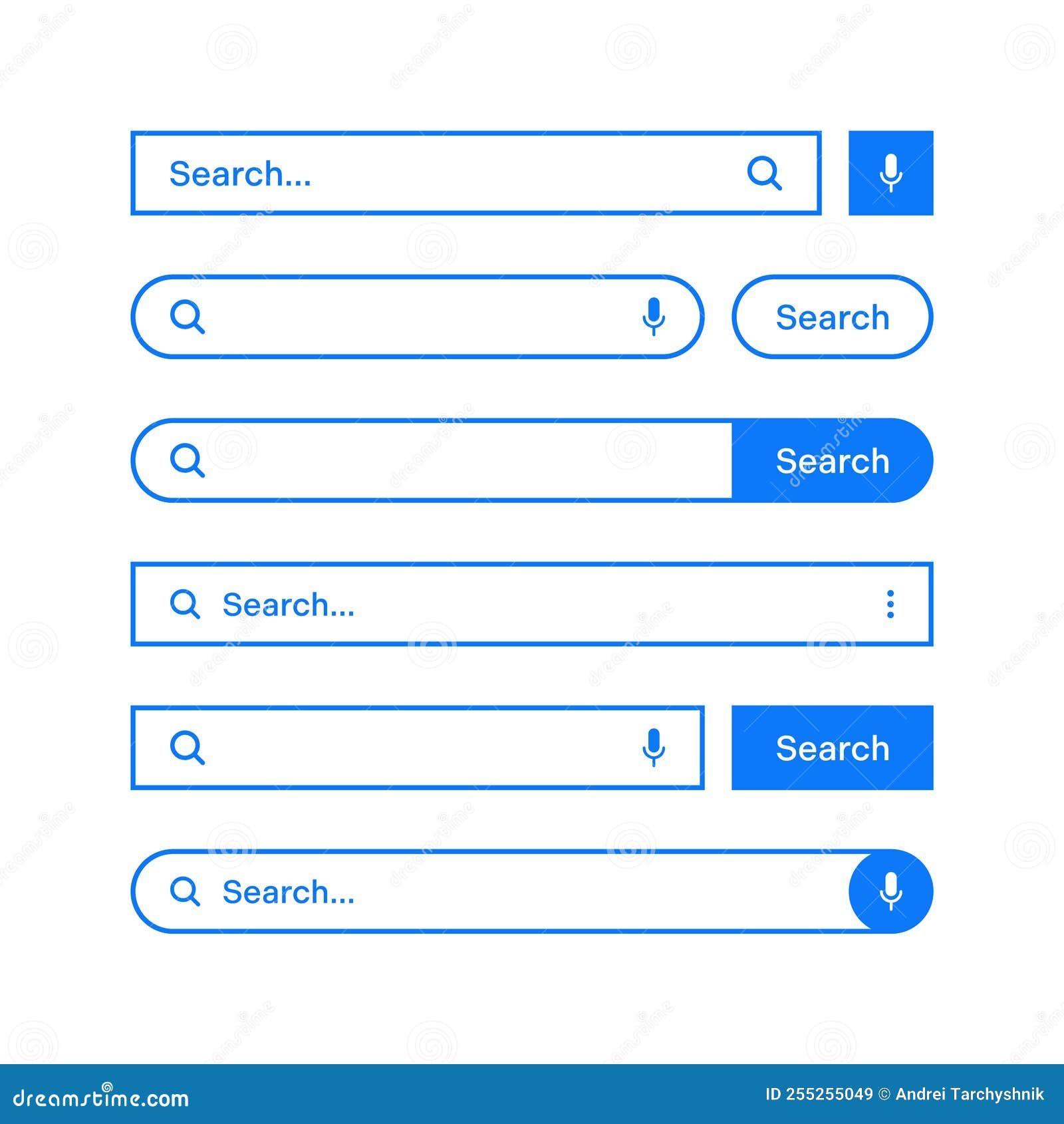 Various Search Bars with Outline Border. Internet Browser Engine with ...