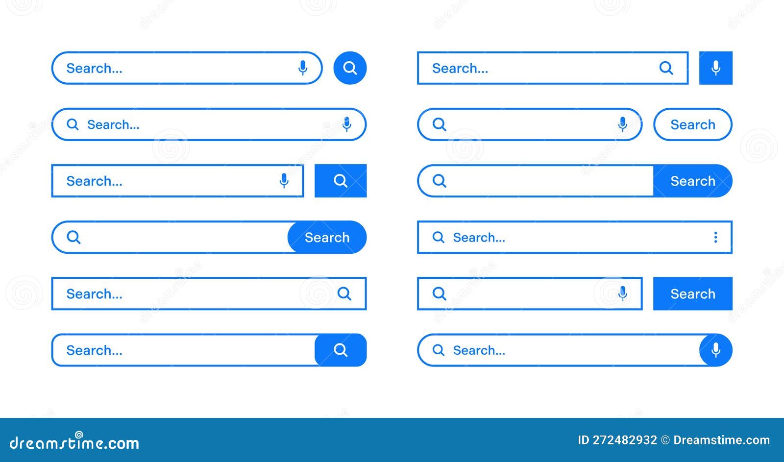 Various Search Bars with Outline Border. Internet Browser Engine with ...