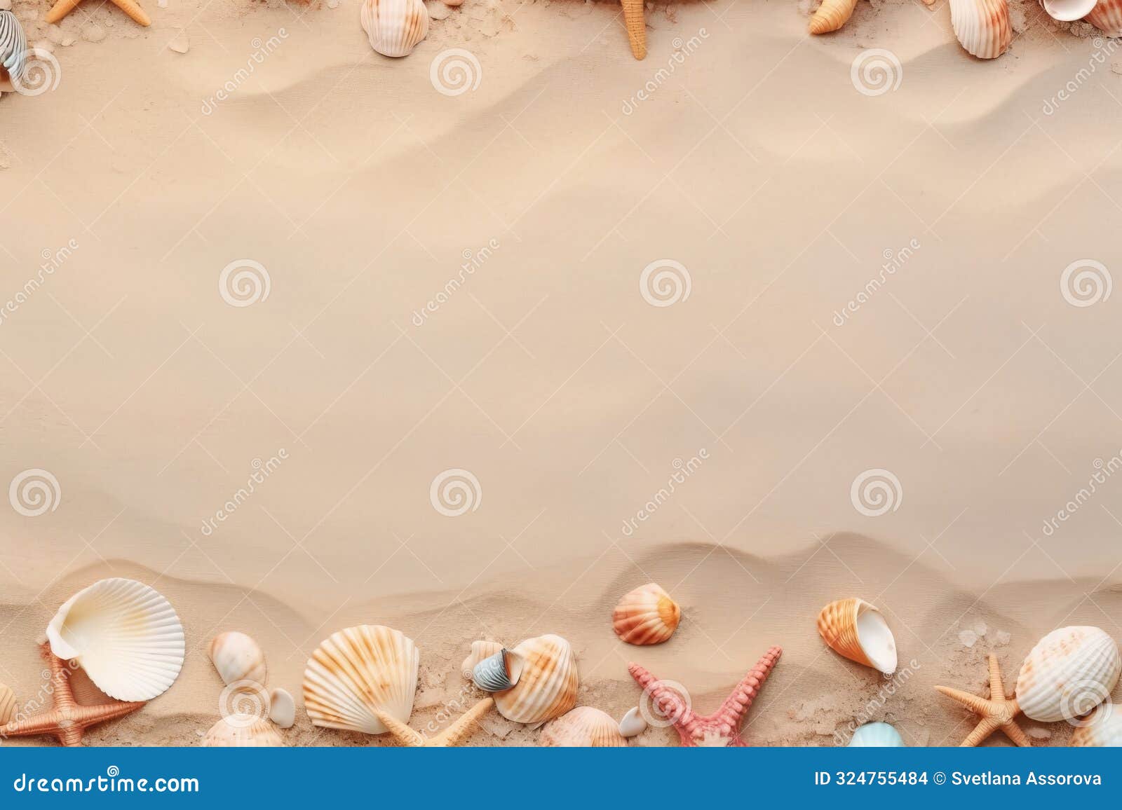 Various Seashells Scattered on Smooth, Pale Sand, Creating a Serene ...