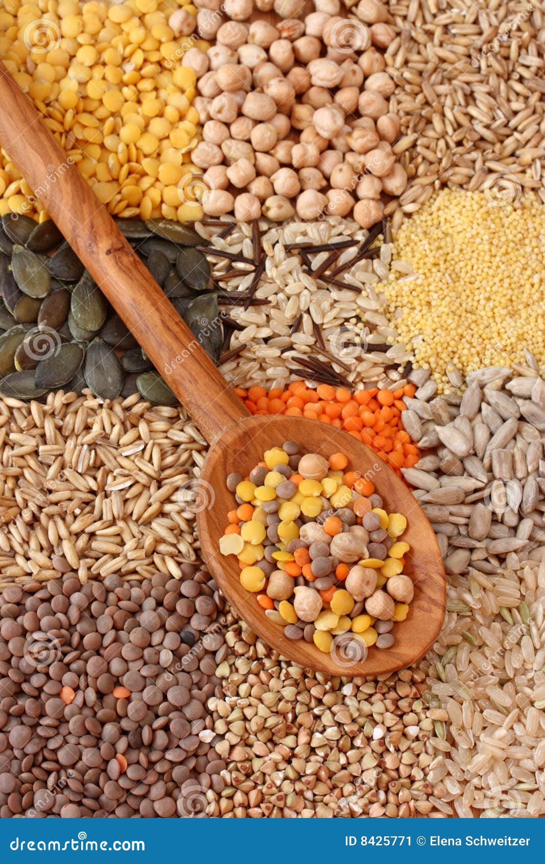 Various seeds and grains stock image. Image of food, healthy - 8425771