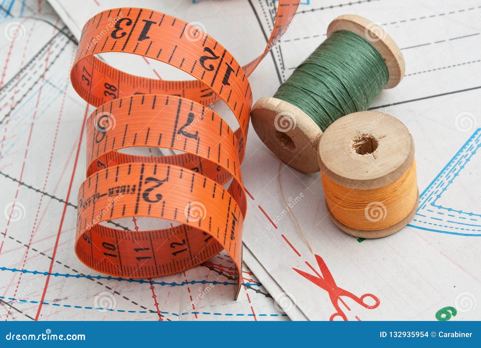 Various Sewing Accessories in the Scheme Stock Photo - Image of ...