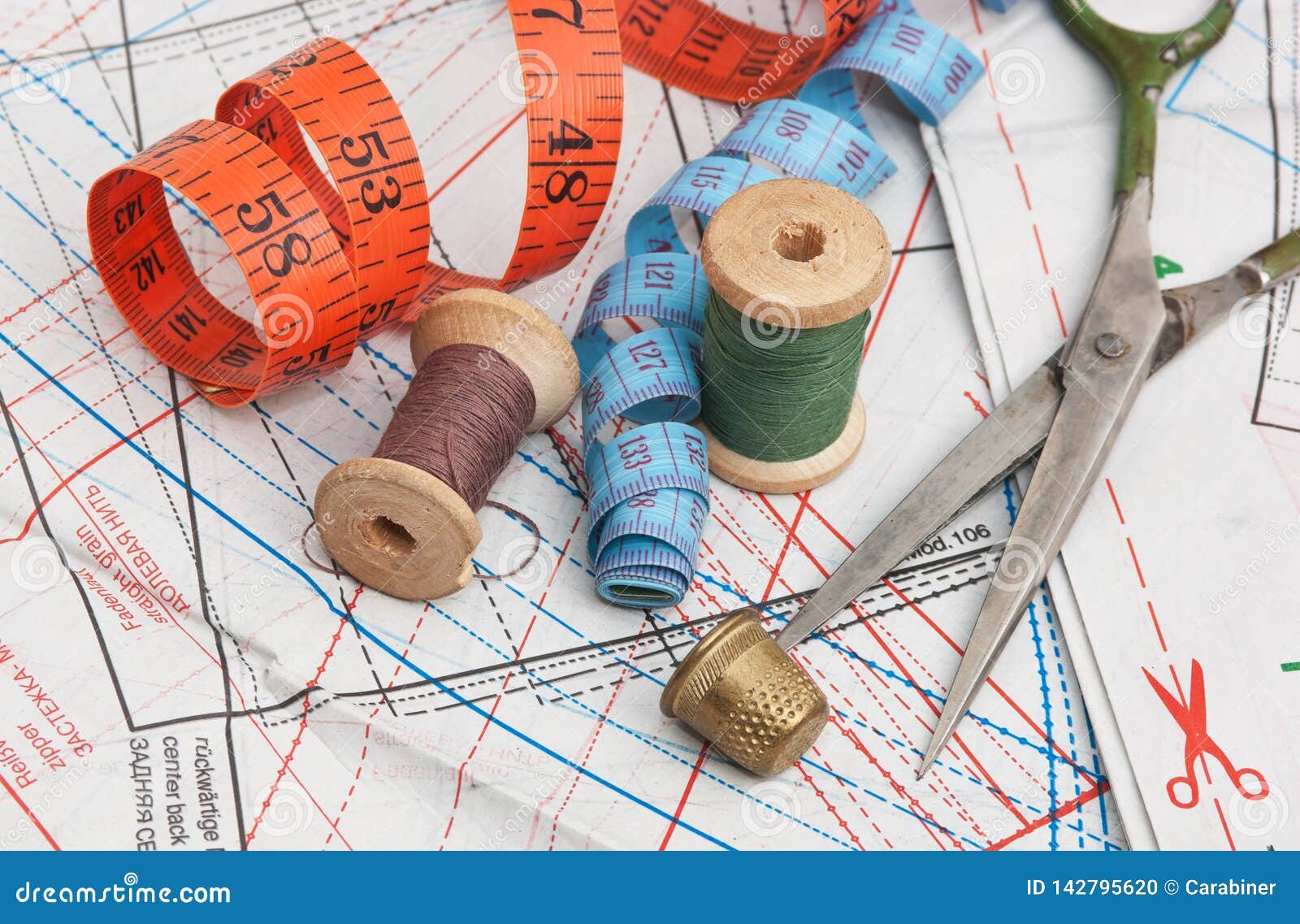 Various Sewing Accessories in the Scheme Stock Photo - Image of sewing ...