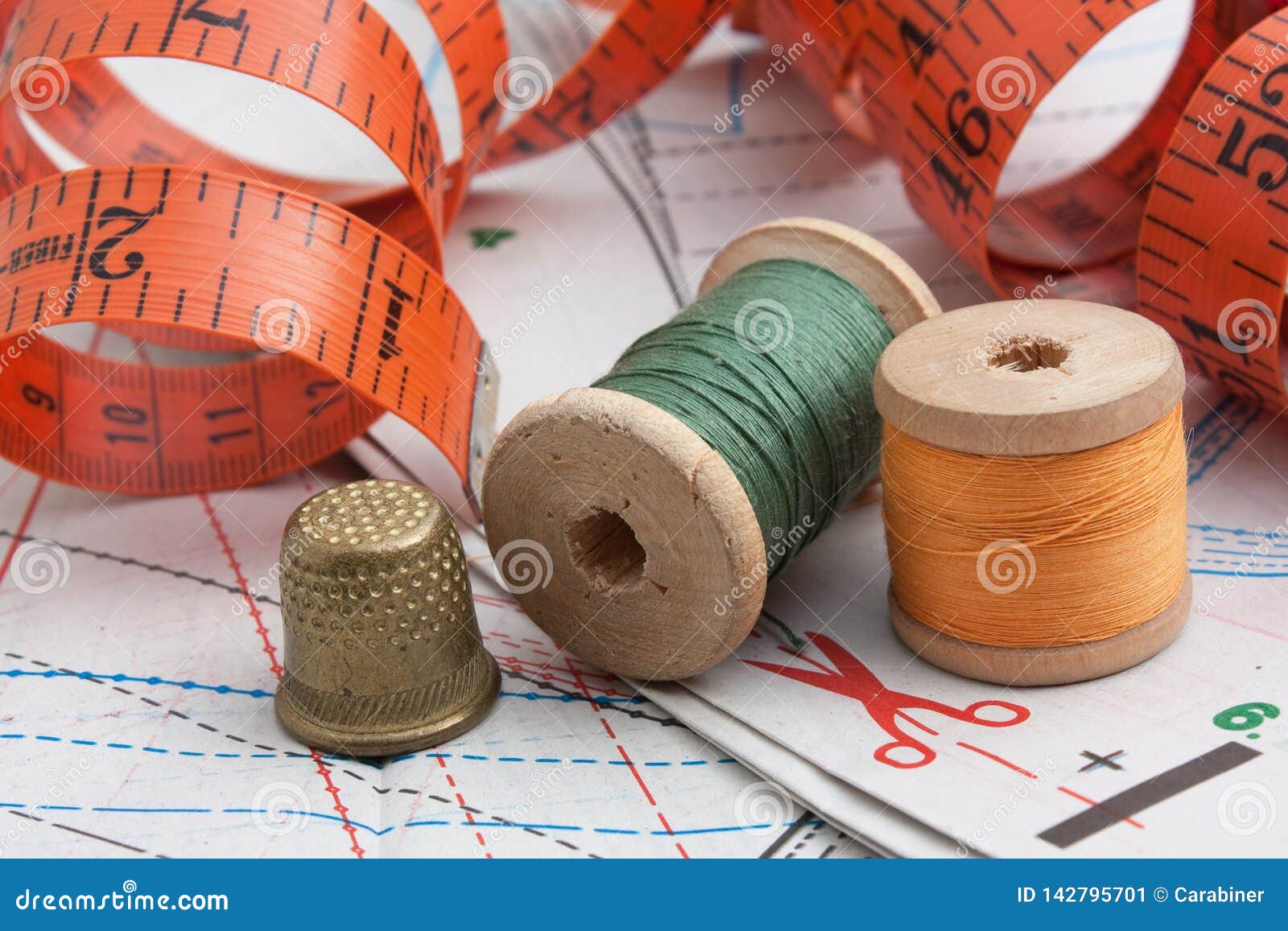 Various Sewing Accessories in the Scheme Stock Image - Image of colors ...