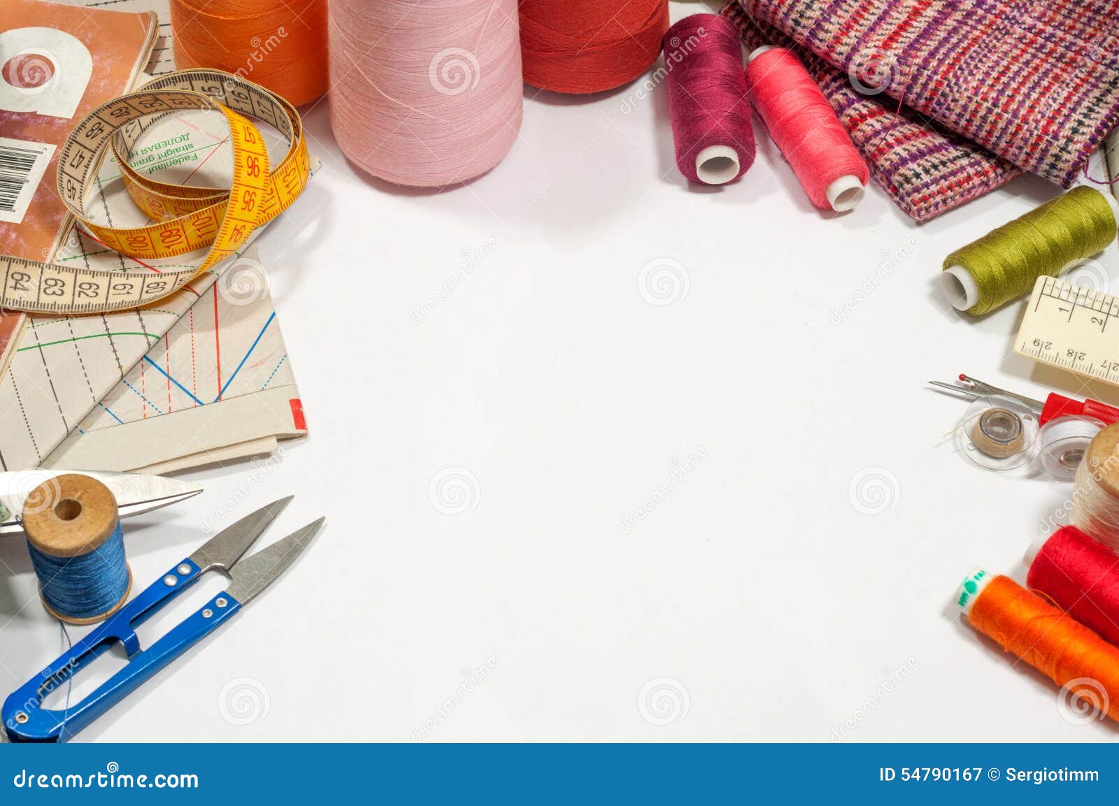 Various sewing supplies stock image. Image of material - 54790167