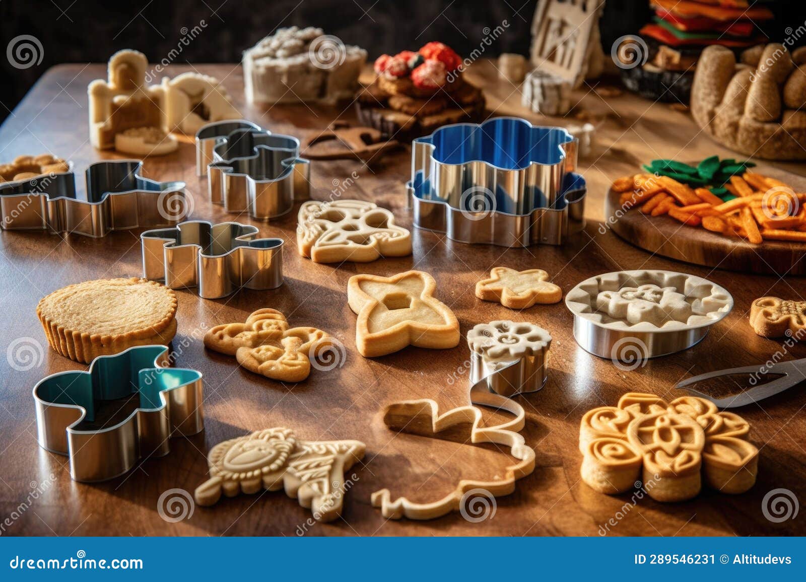 Various Shaped Biscuit Cutters on a Table Stock Image - Image of food ...