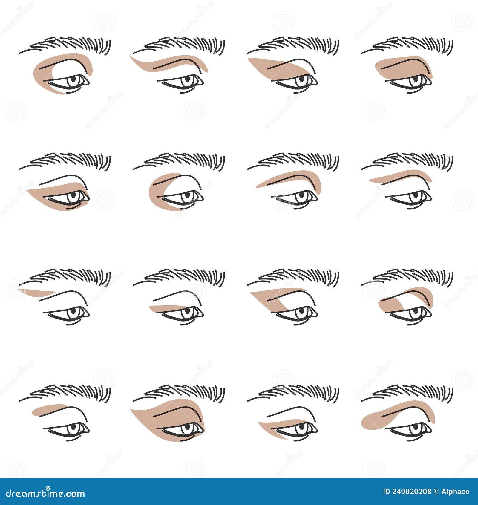 Various Shapes of Eyeshadows Stock Vector - Illustration of form ...