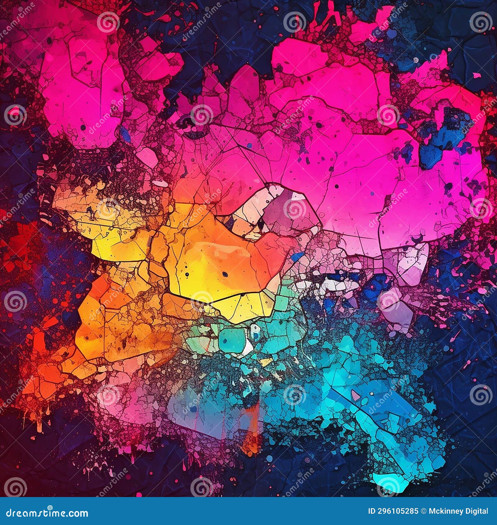 Neon Colored Abstract Textured Design with Abstract Shapes, Colors ...