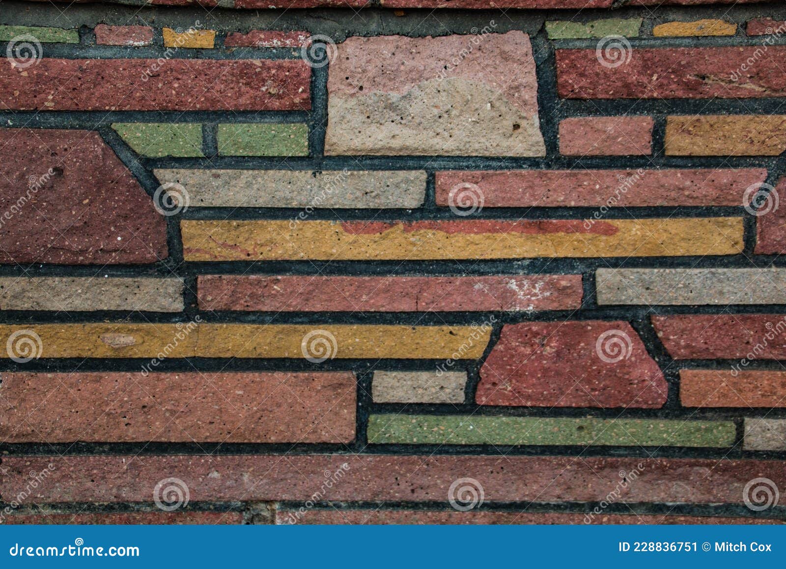 Colored Brick Wall stock image. Image of colors, wall - 228836751
