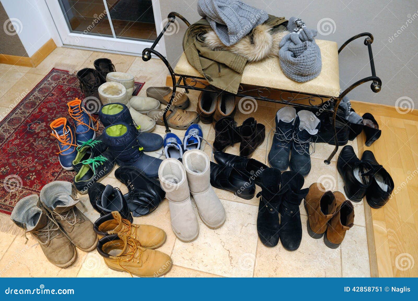 Various shoes stock image. Image of foot, pile, variety - 42858751