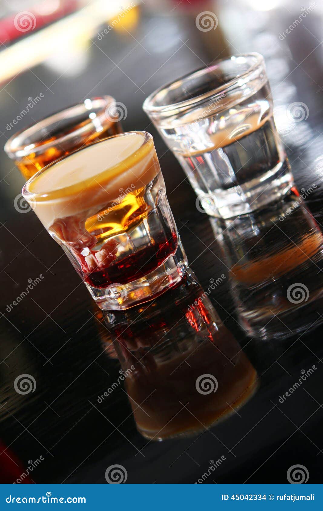 Various Shots on a Bar Stage Stock Photo - Image of beverage, liquid ...