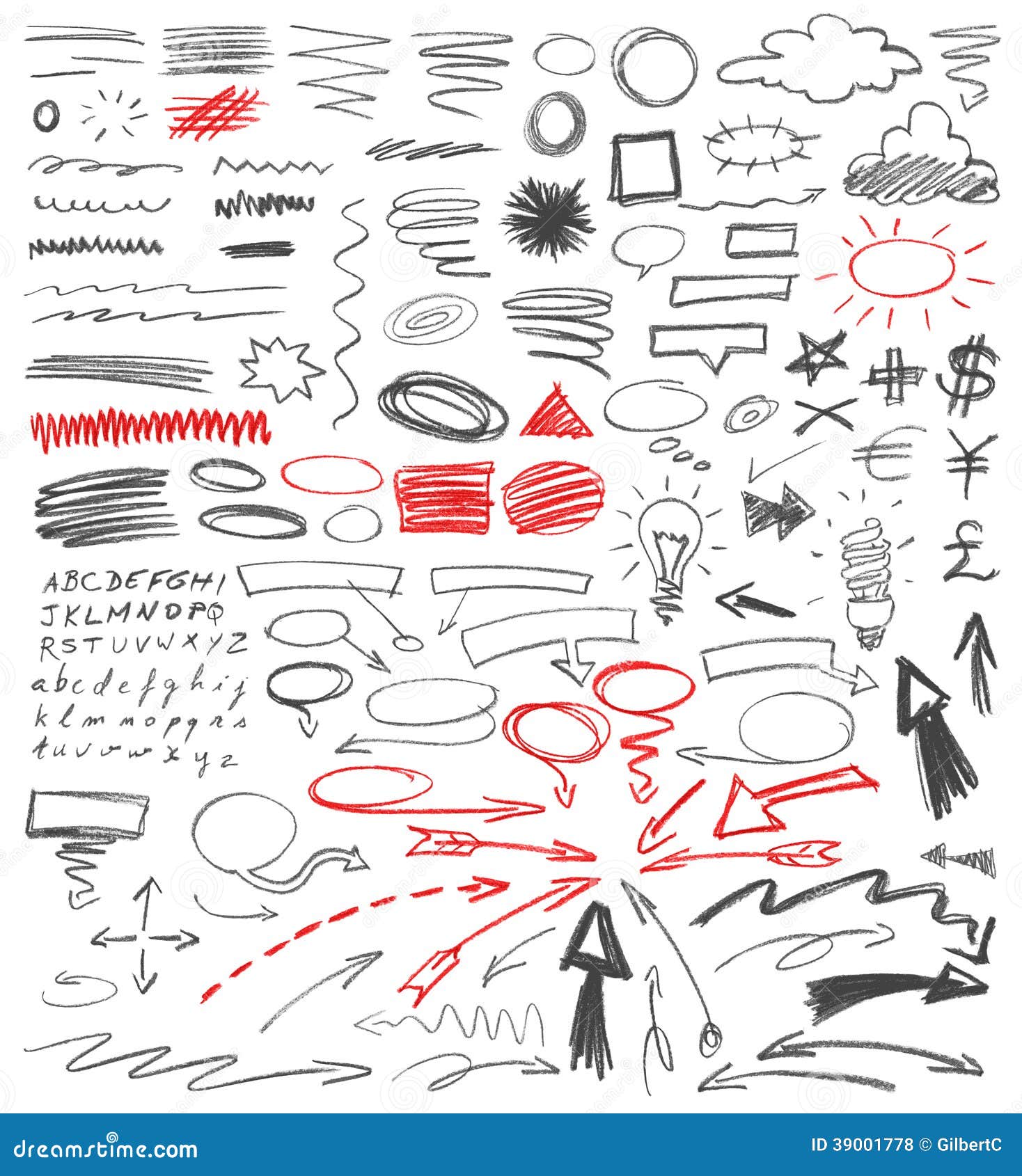 Various signs stock vector. Illustration of element, graphite - 39001778