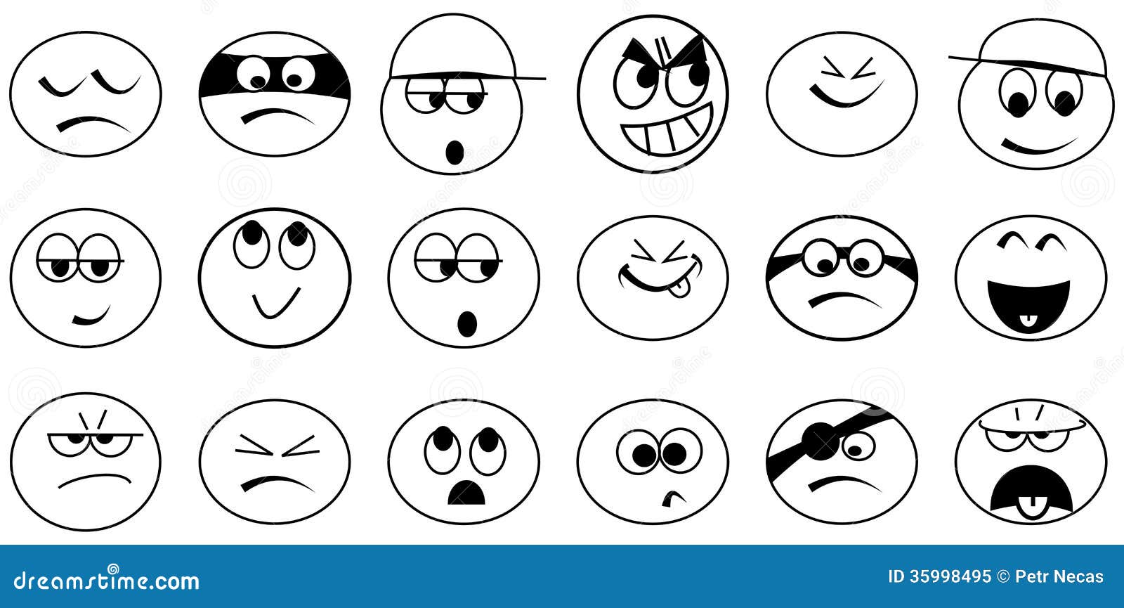 Various Simple Black and White Emoticons Stock Illustration ... Various Simple Black and White Emoticons Stock Illustration ...