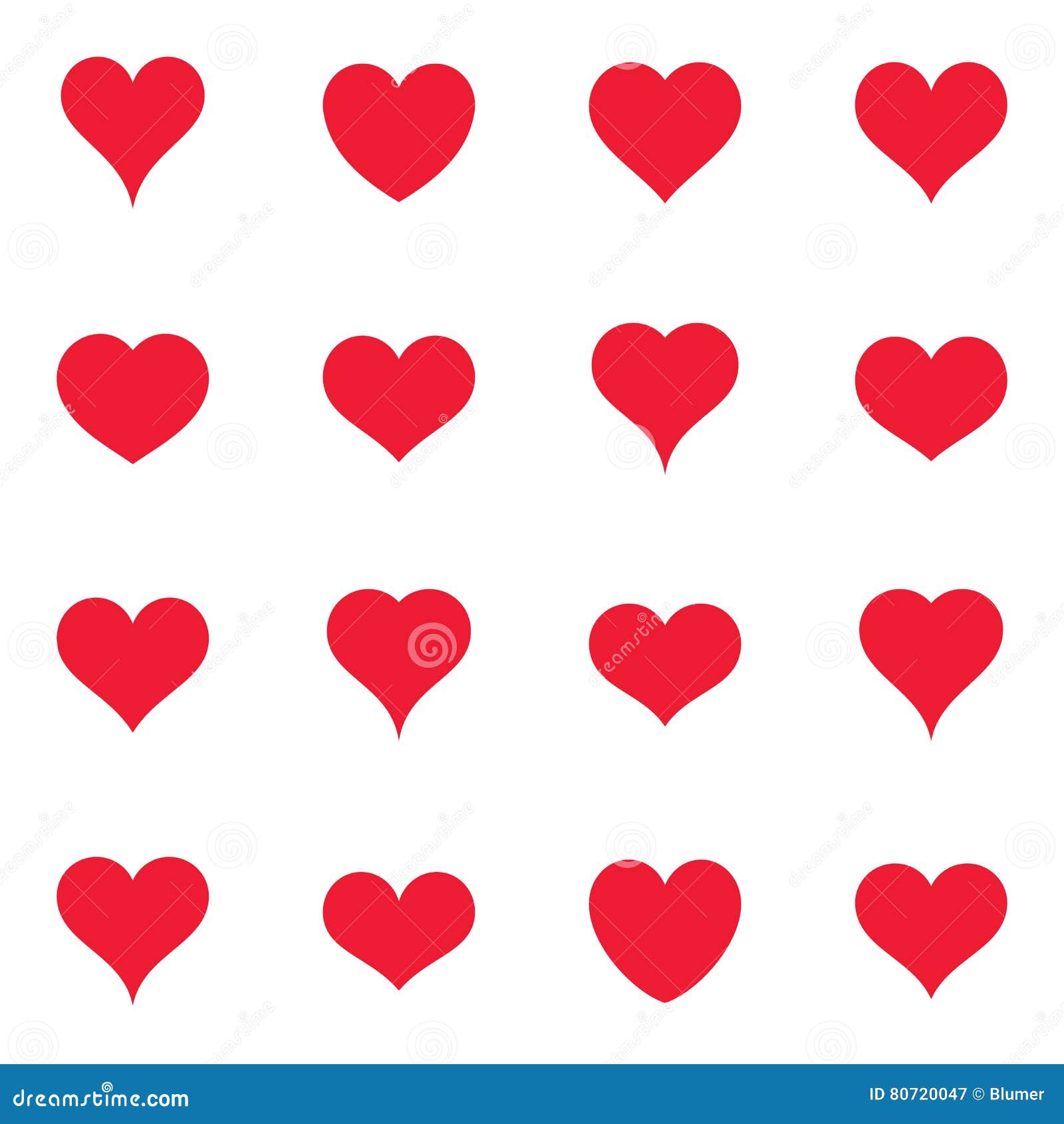Various Simple Red Heart Icons Stock Vector - Illustration of emotion ...