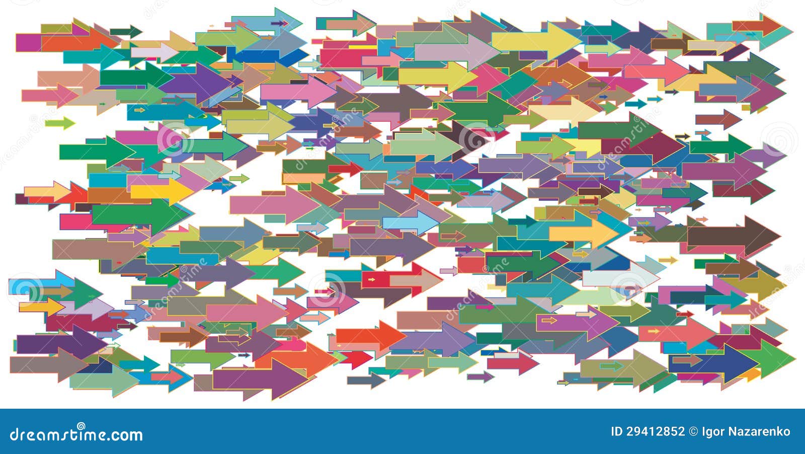 Various Size and Color Arrows Background Stock Vector - Illustration of ...