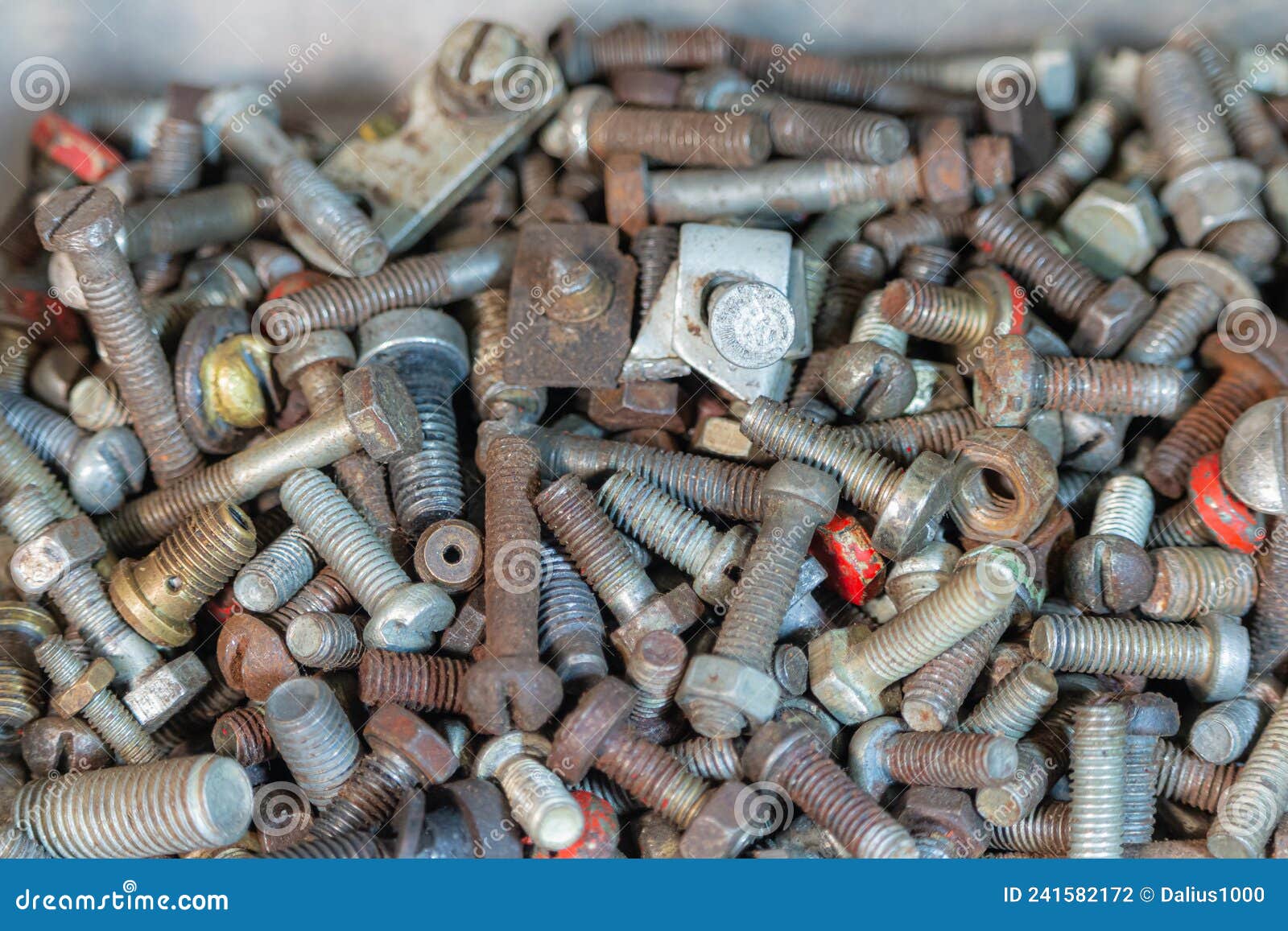 Various Size Old Bolts in Wooden Boxes. Stock Photo - Image of assembly ...