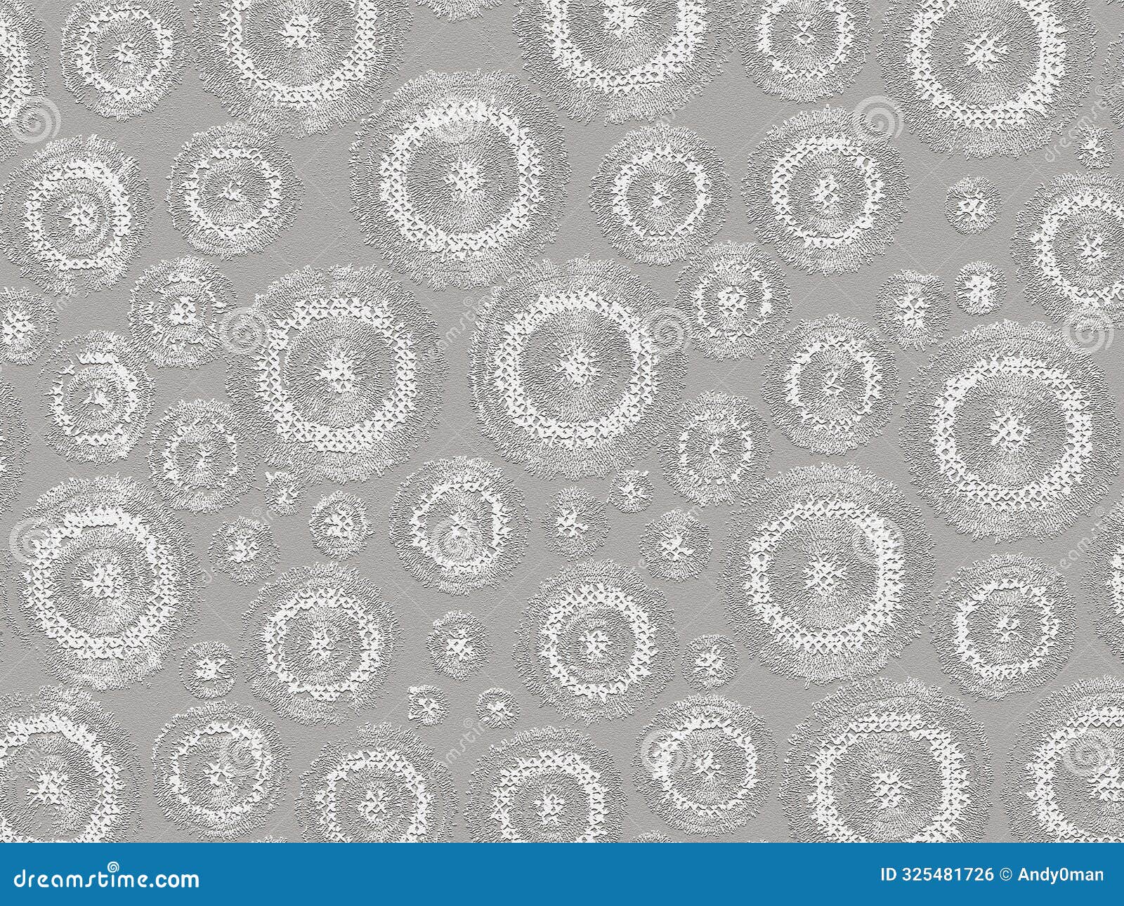 Various Size of White Embossed Round Pattern on Gray Concrete Floor ...