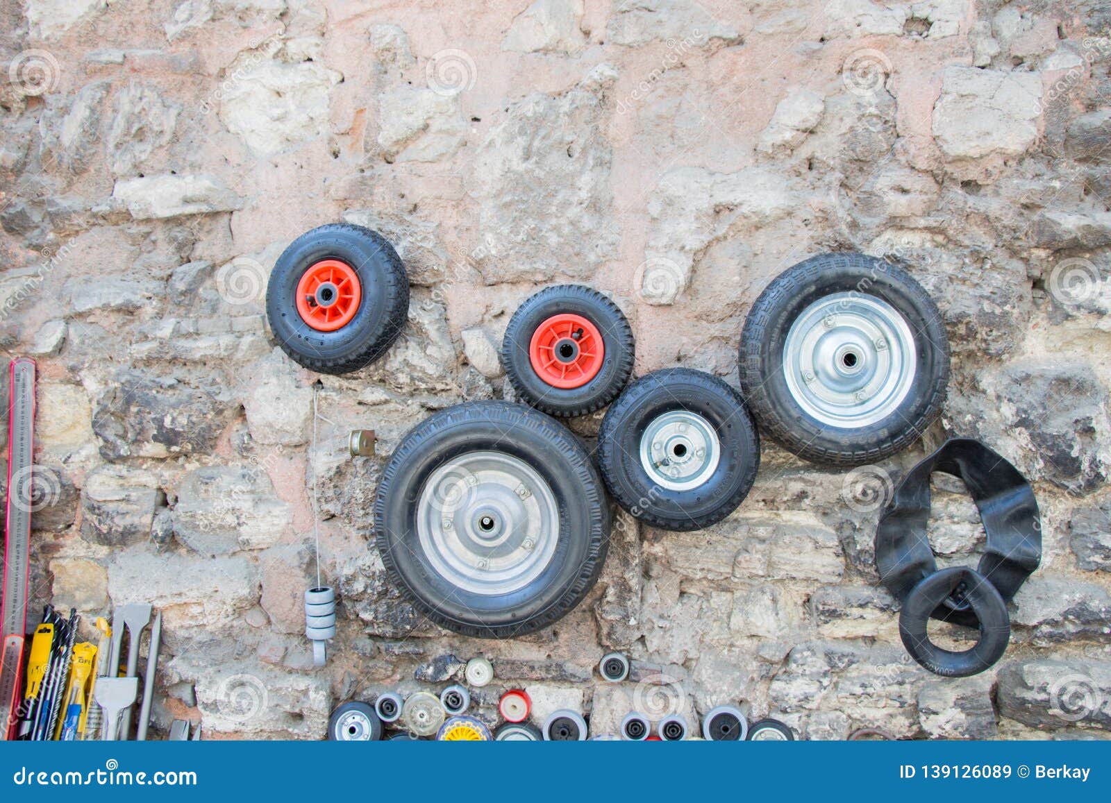 Various Sized and Shaped Wheels in the View Editorial Stock Image ...