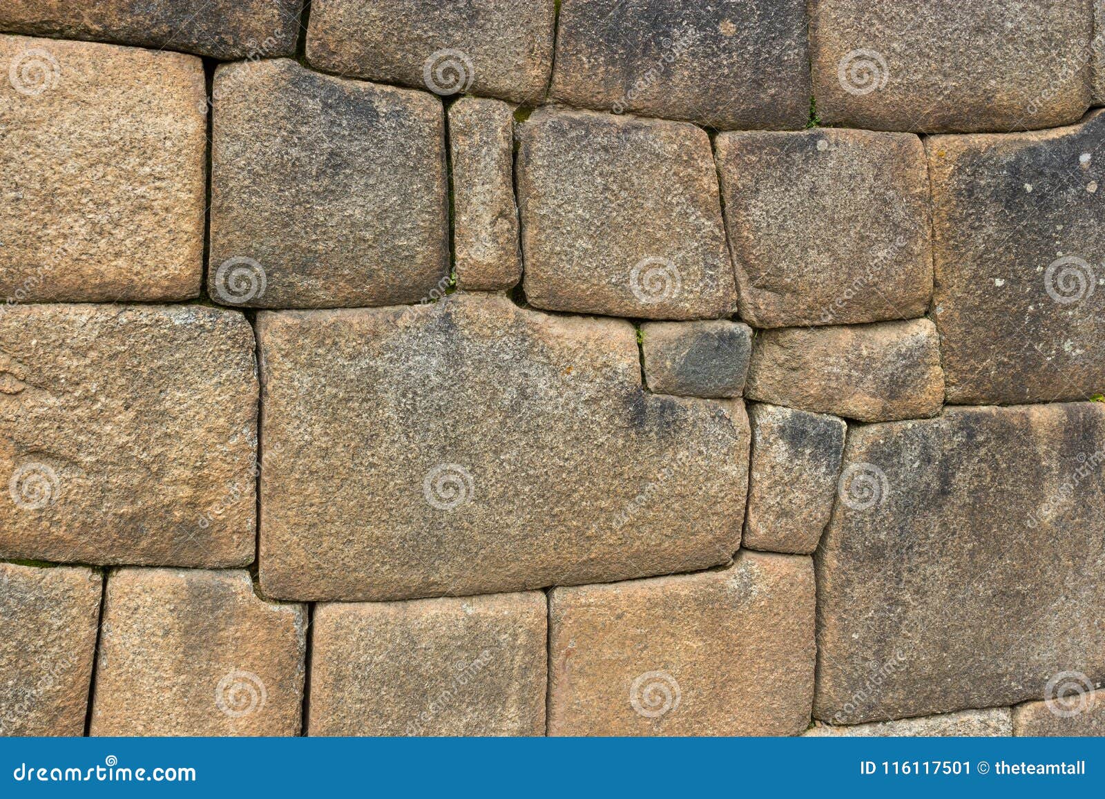 Close-up Detail of Inca Ashlar Wall Precise Stone Block Jointing, Machu ...