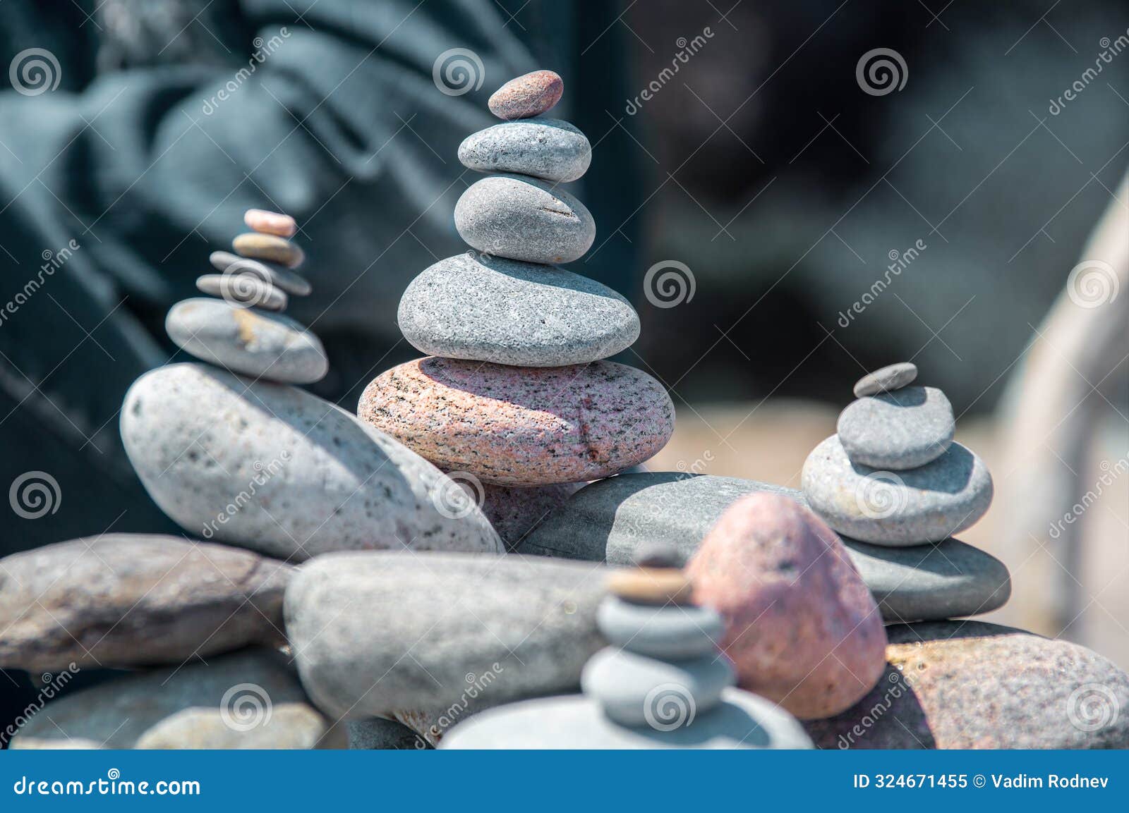 Various Sizes and Colors Pebbles Stacked on a Beach Stock Image - Image ...