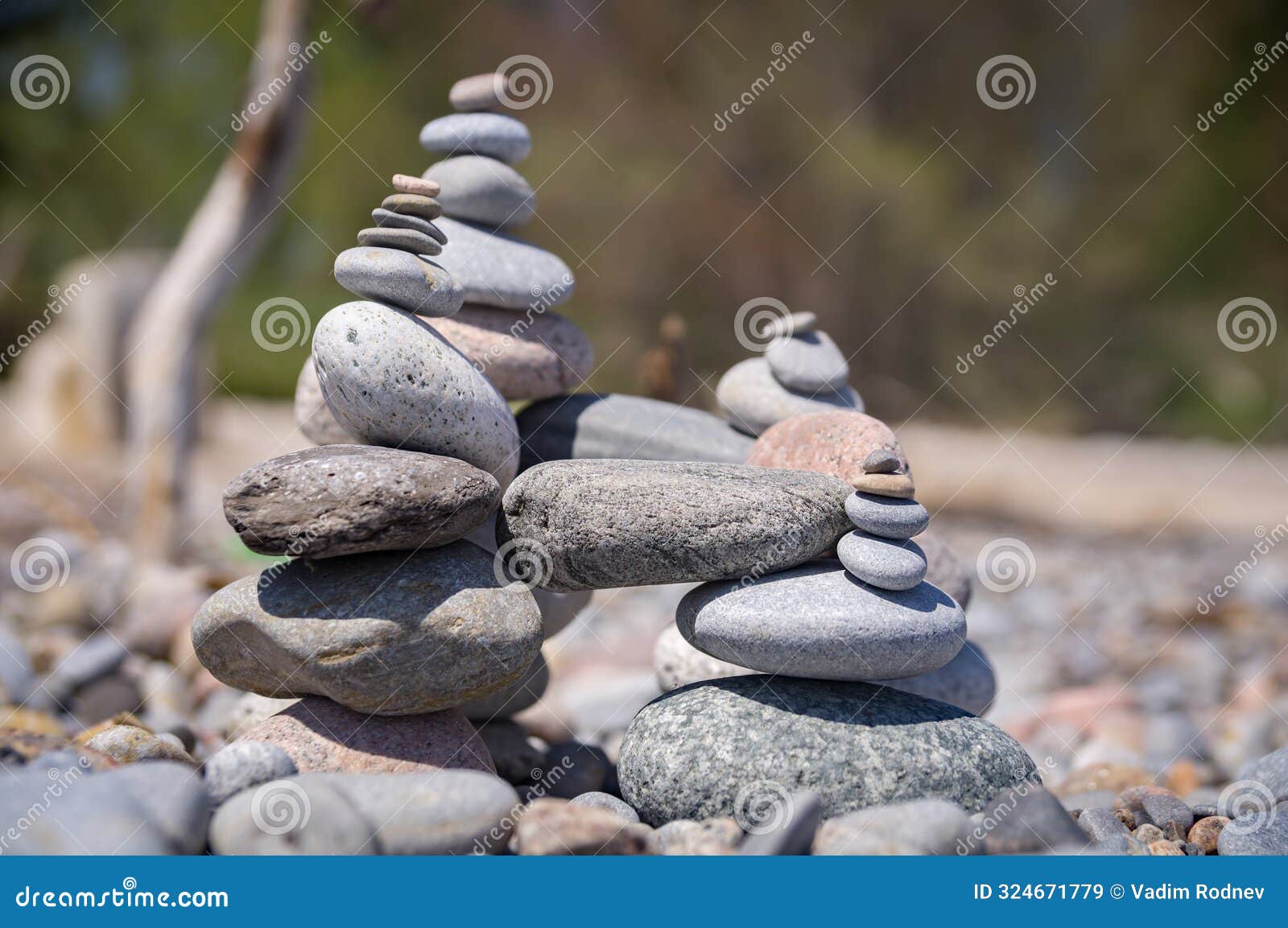 Various Sizes and Colors Pebbles Stacked on a Beach Stock Image - Image ...