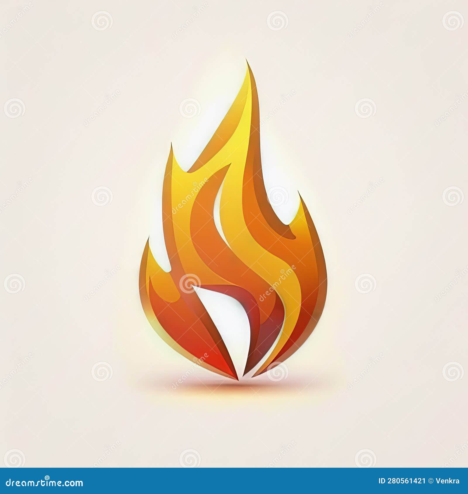Colorful Fire Illustration in a White Background Stock Illustration ...