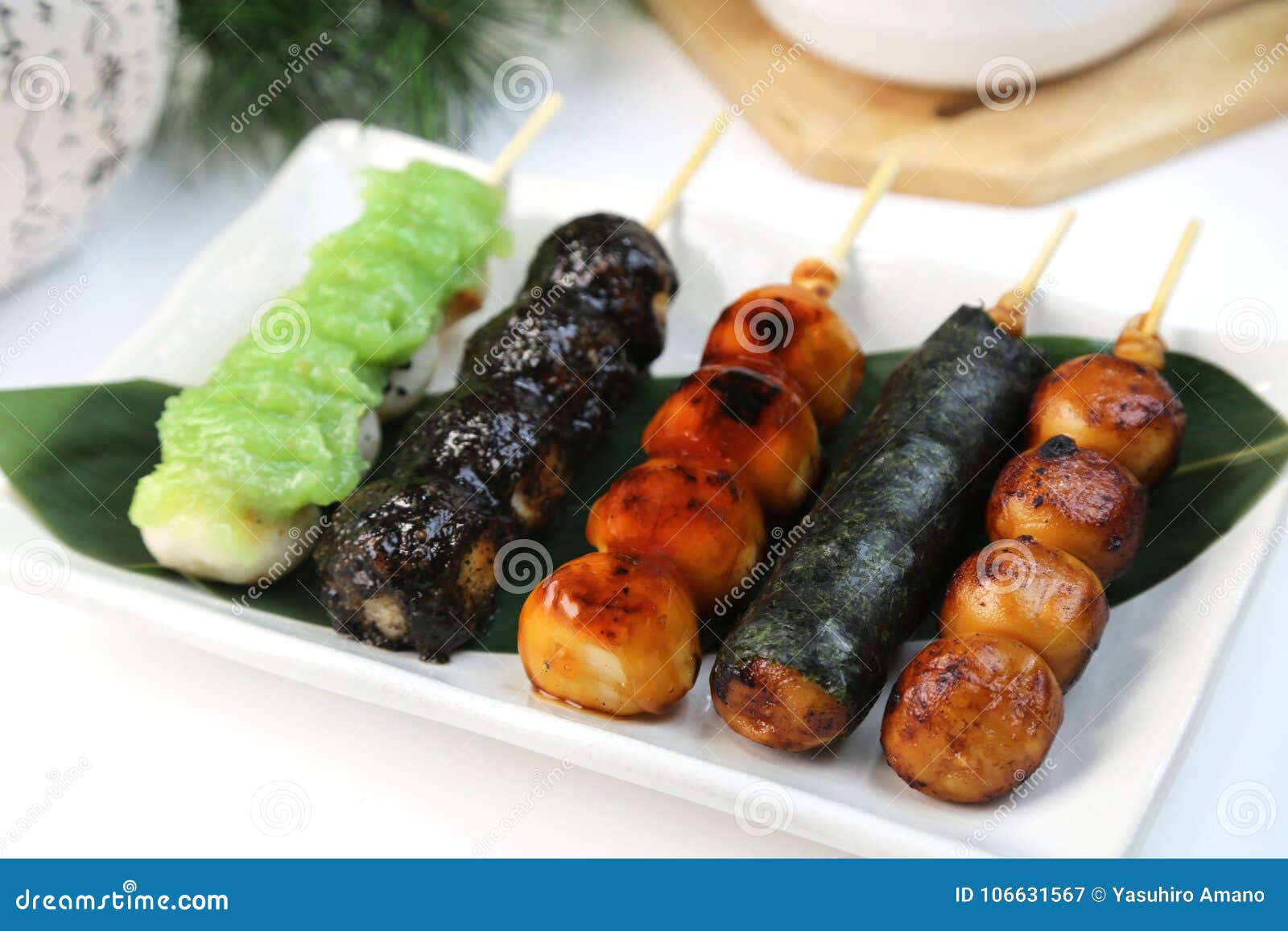 Various skewer dumplings stock image. Image of confectionery - 106631567
