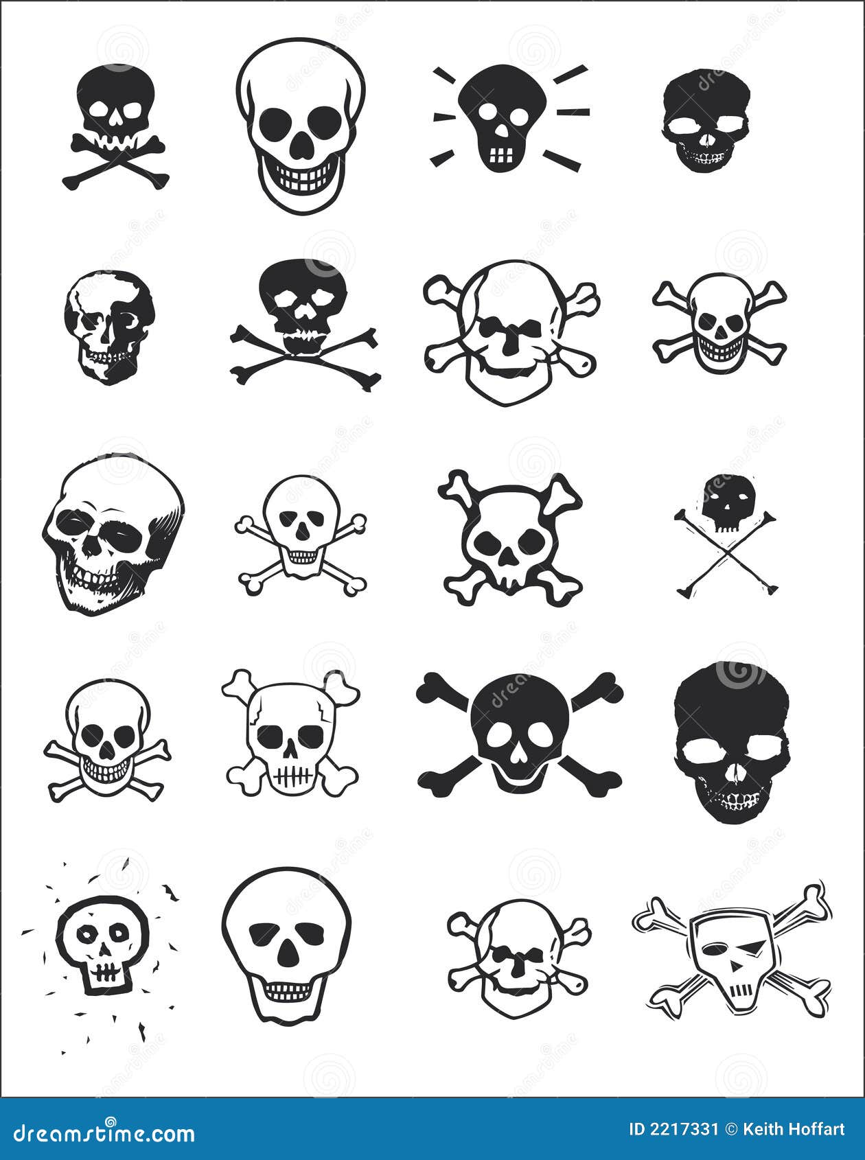 Various skull designs stock vector. Illustration of elements - 2217331