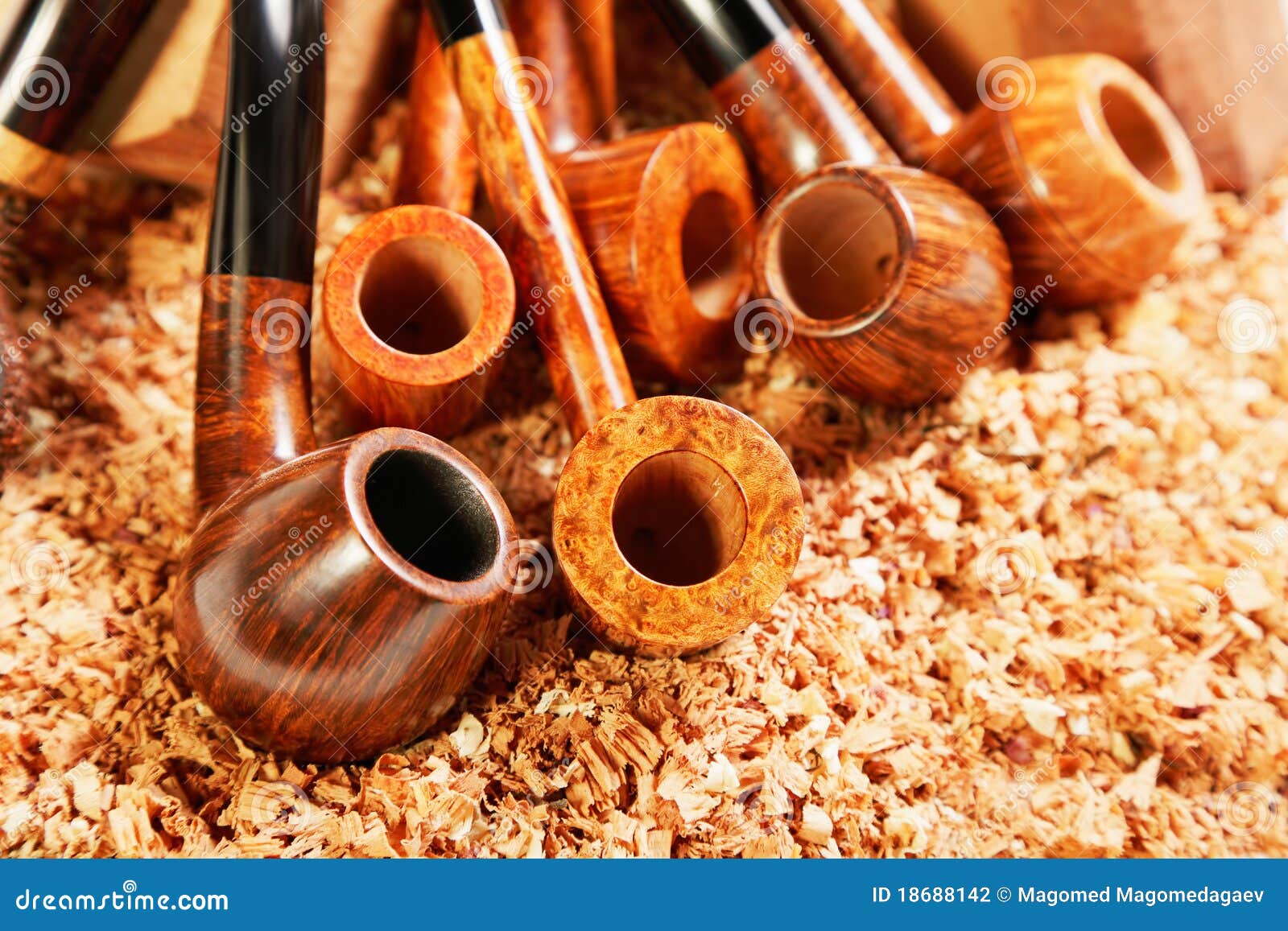 Briar Smoking Pipe On A White Background. Wooden Smoking Accessory With ...