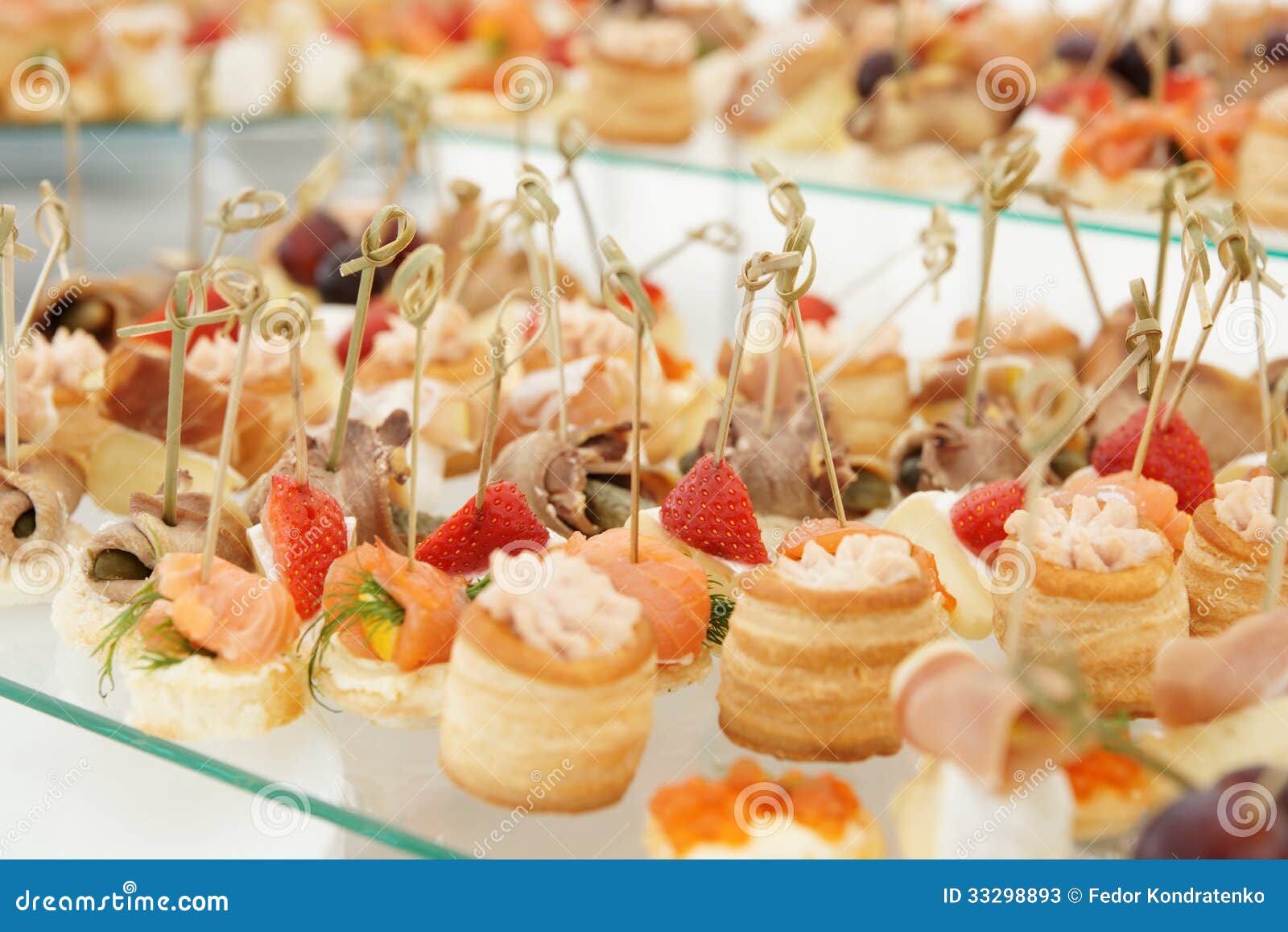 Various Snacks on Banquet Table Stock Image - Image of arrangement ...