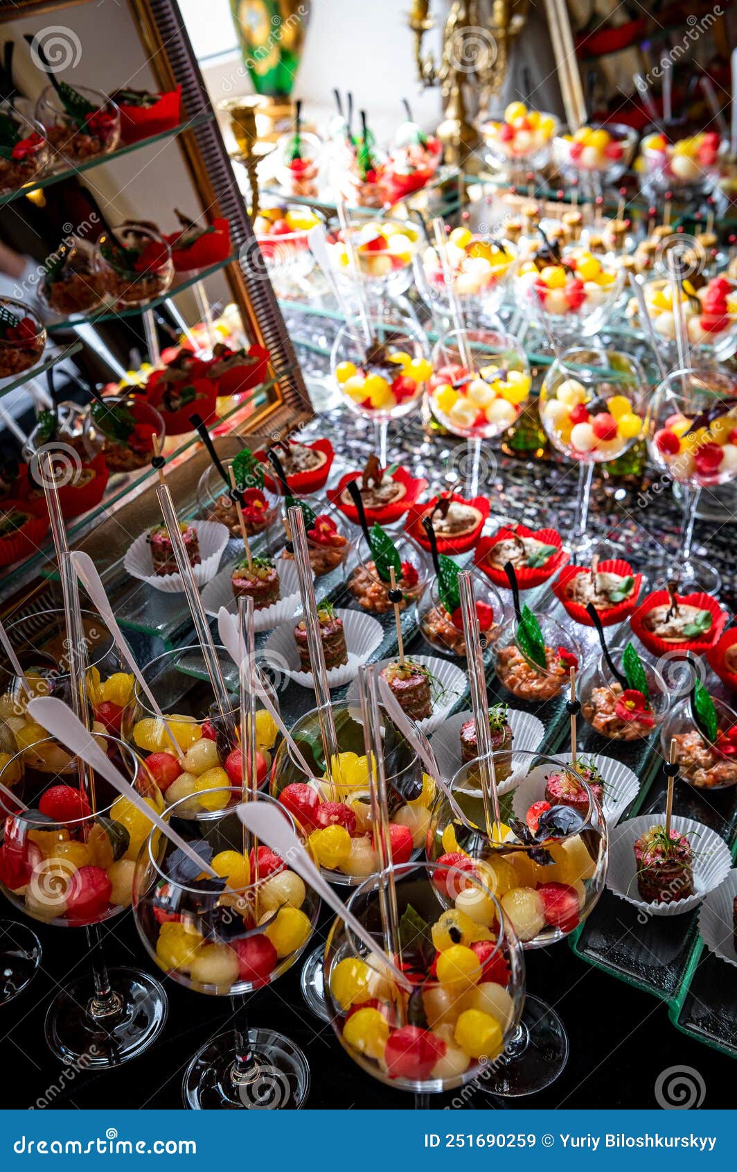 Various Snacks, Buffet Table with Different Dishes Stock Image - Image ...